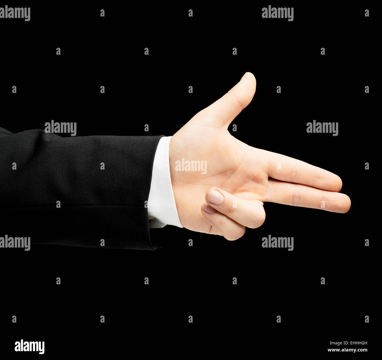 Caucasian male hand in a business suit isolated Stock Photo - Alamy
