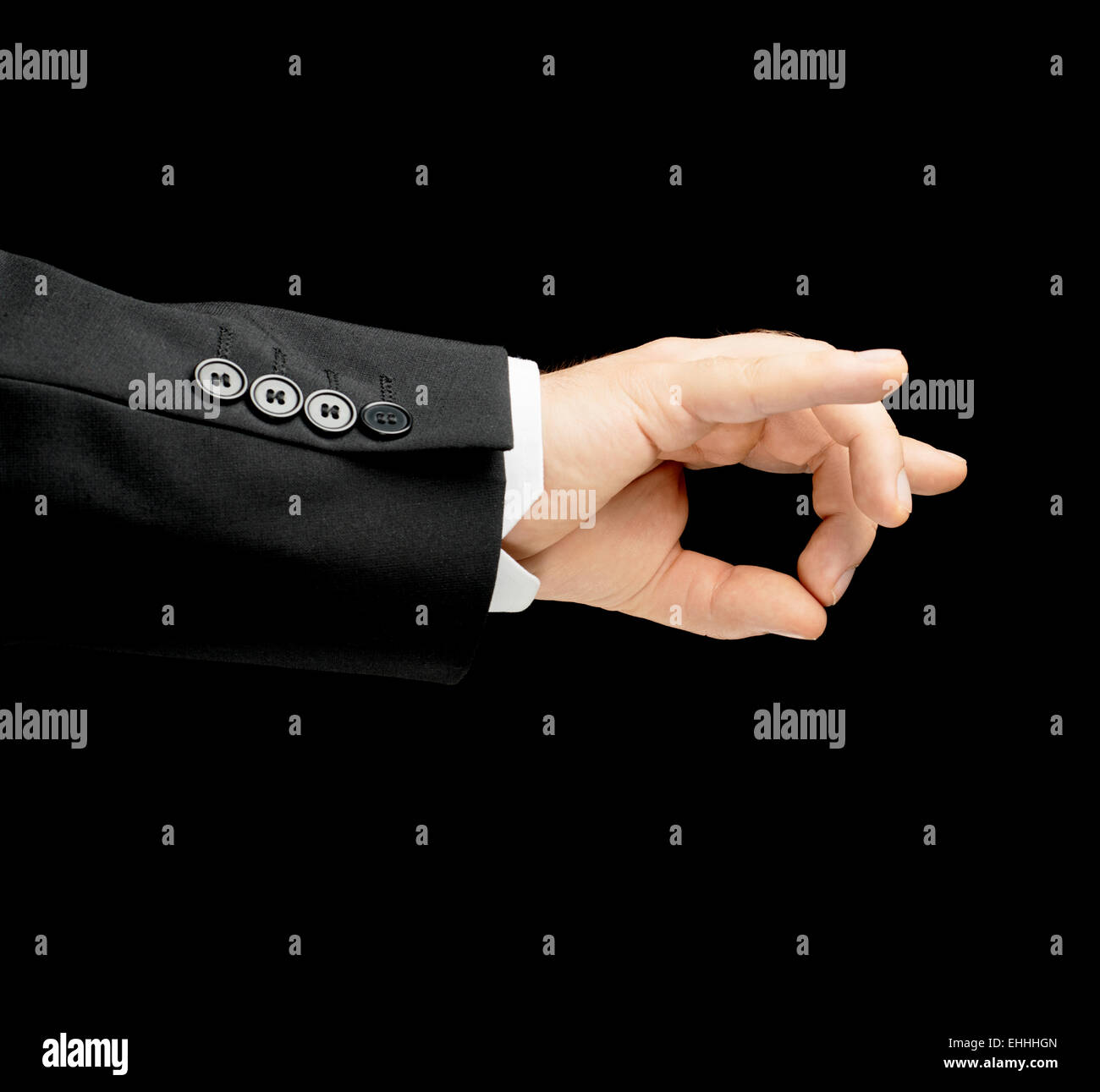 Caucasian male hand in a business suit isolated Stock Photo - Alamy