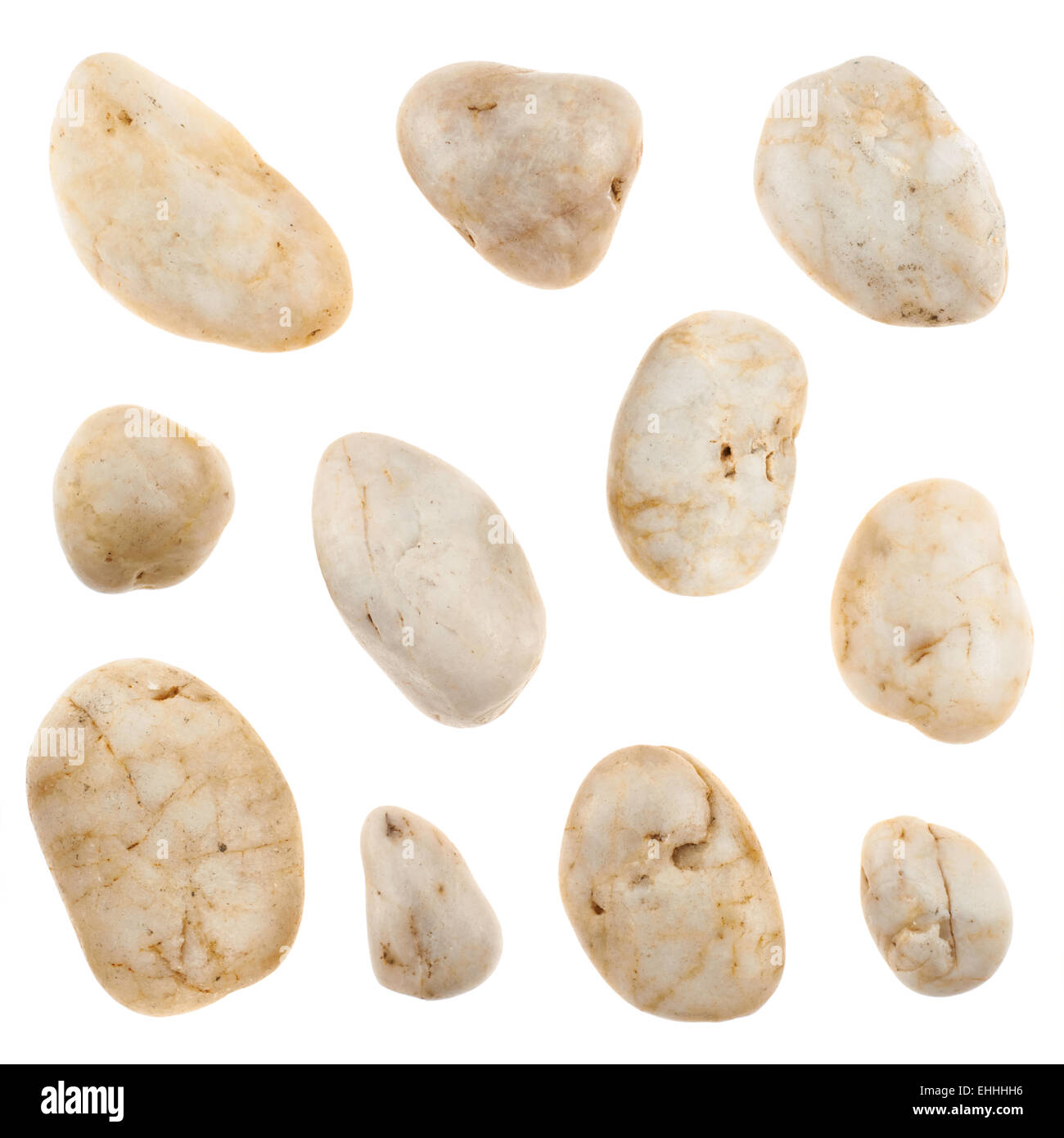 Set of white stones, isolated Stock Photo - Alamy