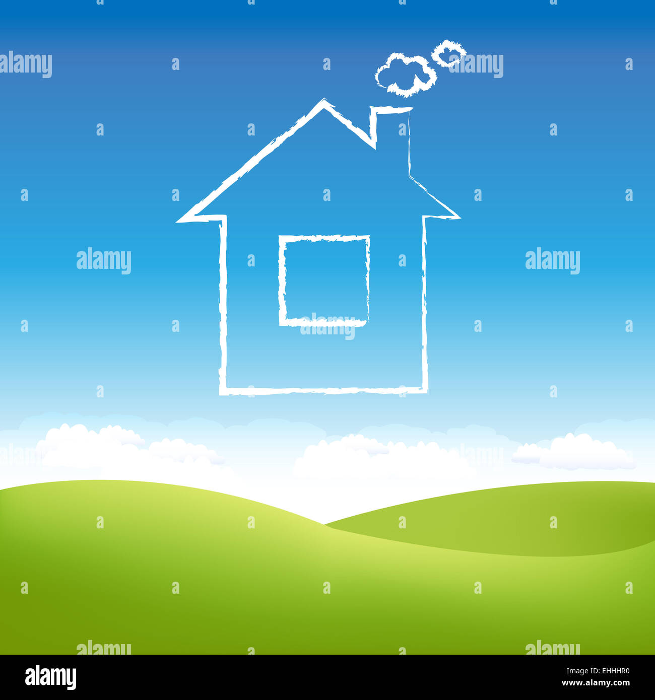 Abstract House In Sky Stock Photo - Alamy