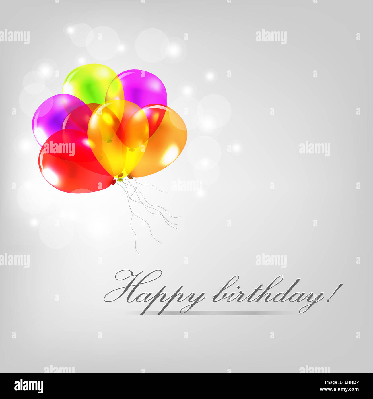 Birthday Card With Balloons Stock Photo - Alamy