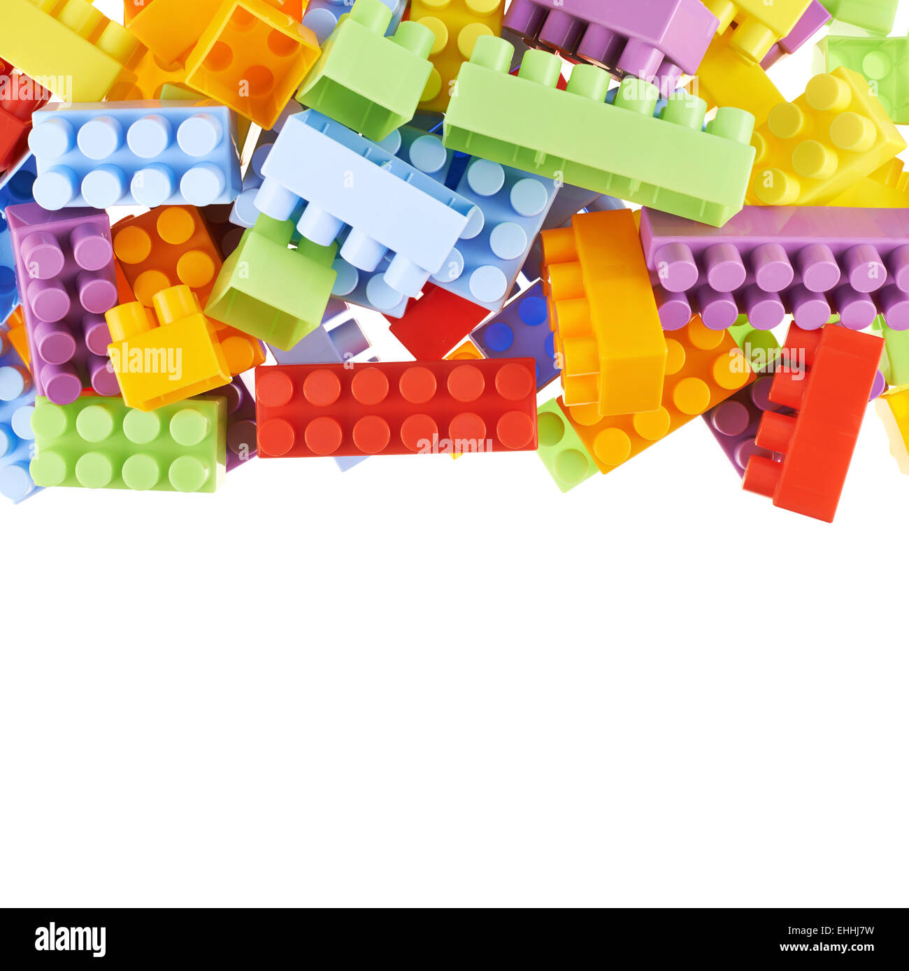 Pile of colorful toy construction bricks Stock Photo - Alamy