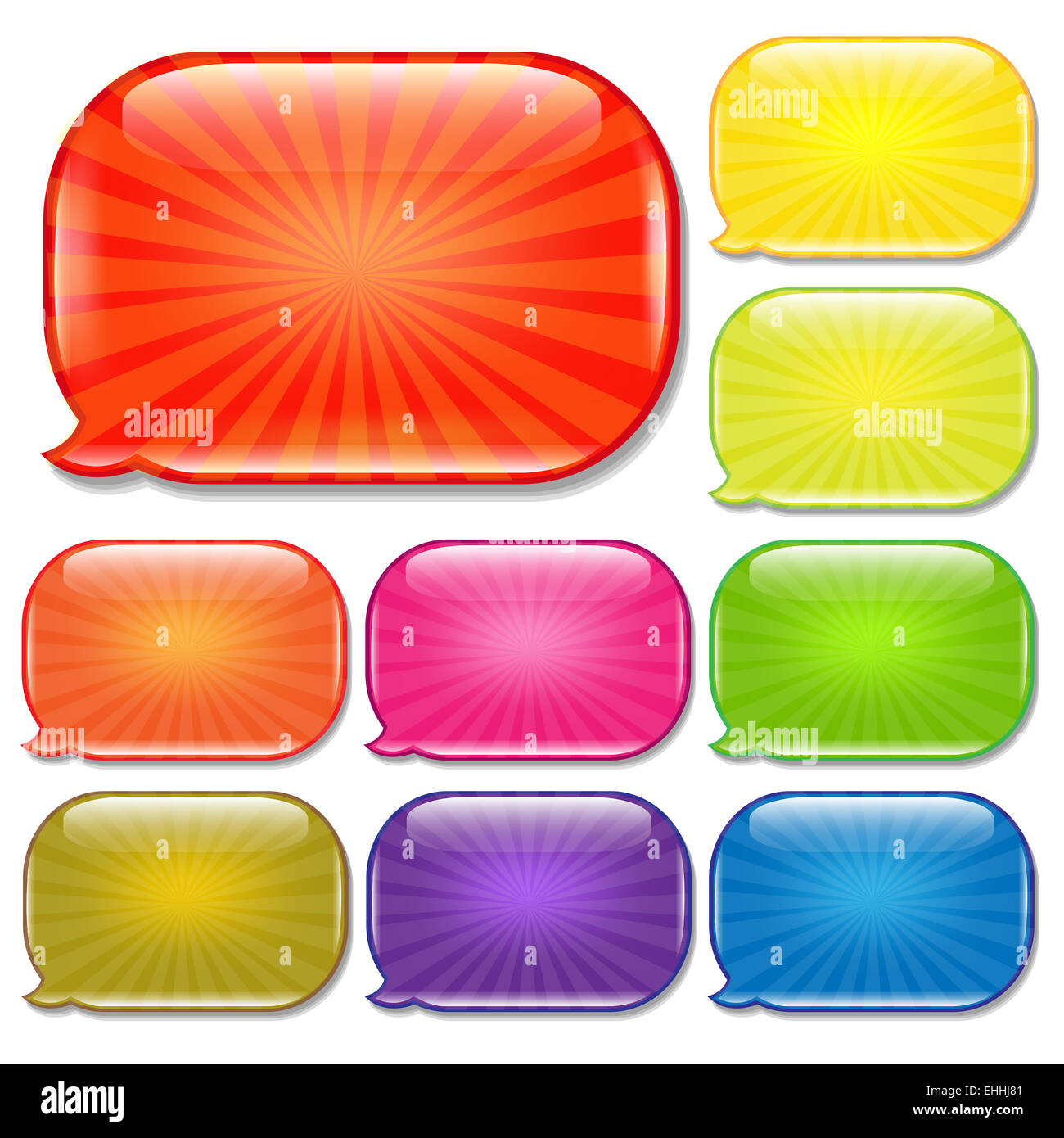 Colorful Set Speech Bubbles Stock Photo - Alamy