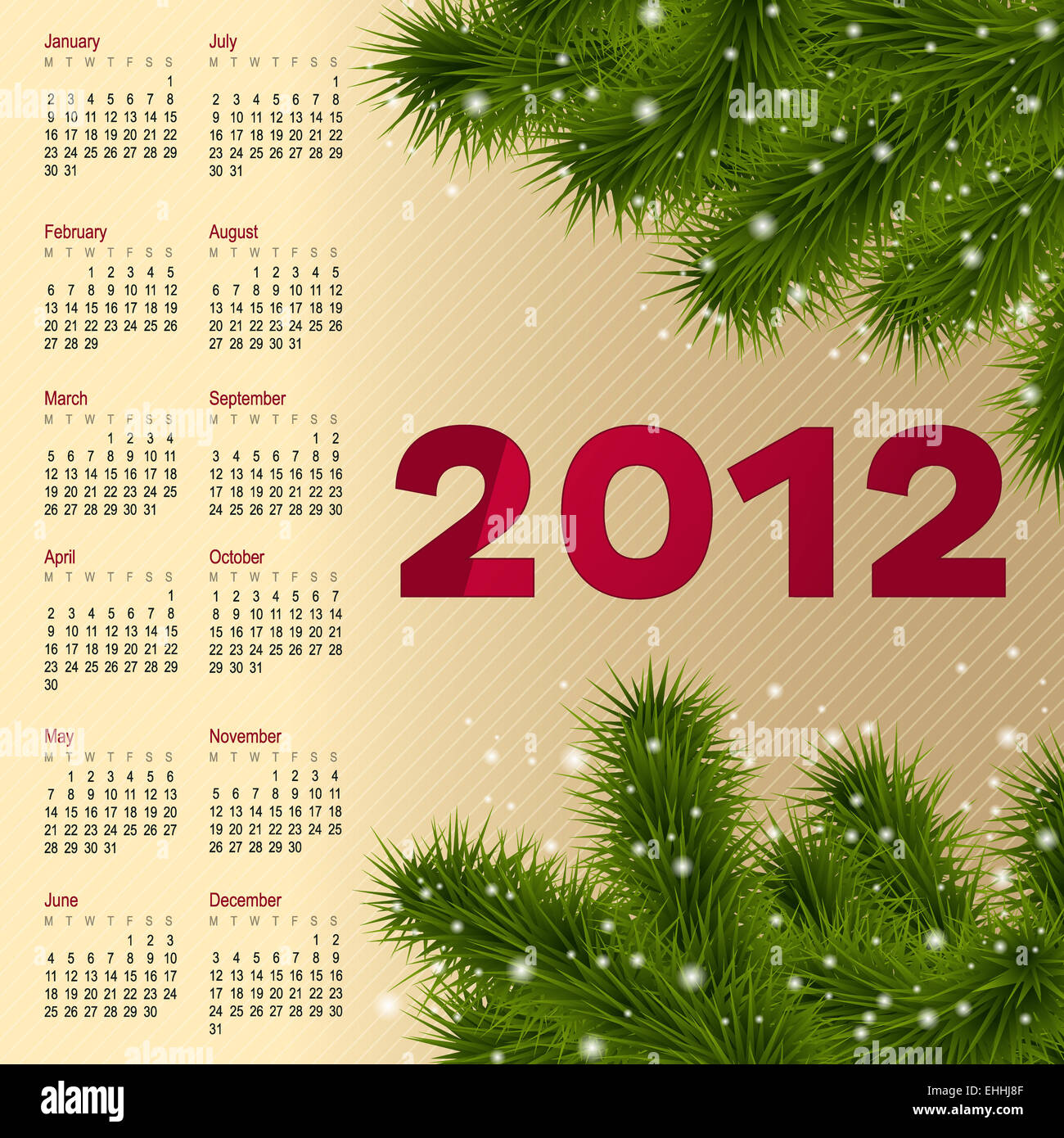 2012 calendar template hi-res stock photography and images - Alamy