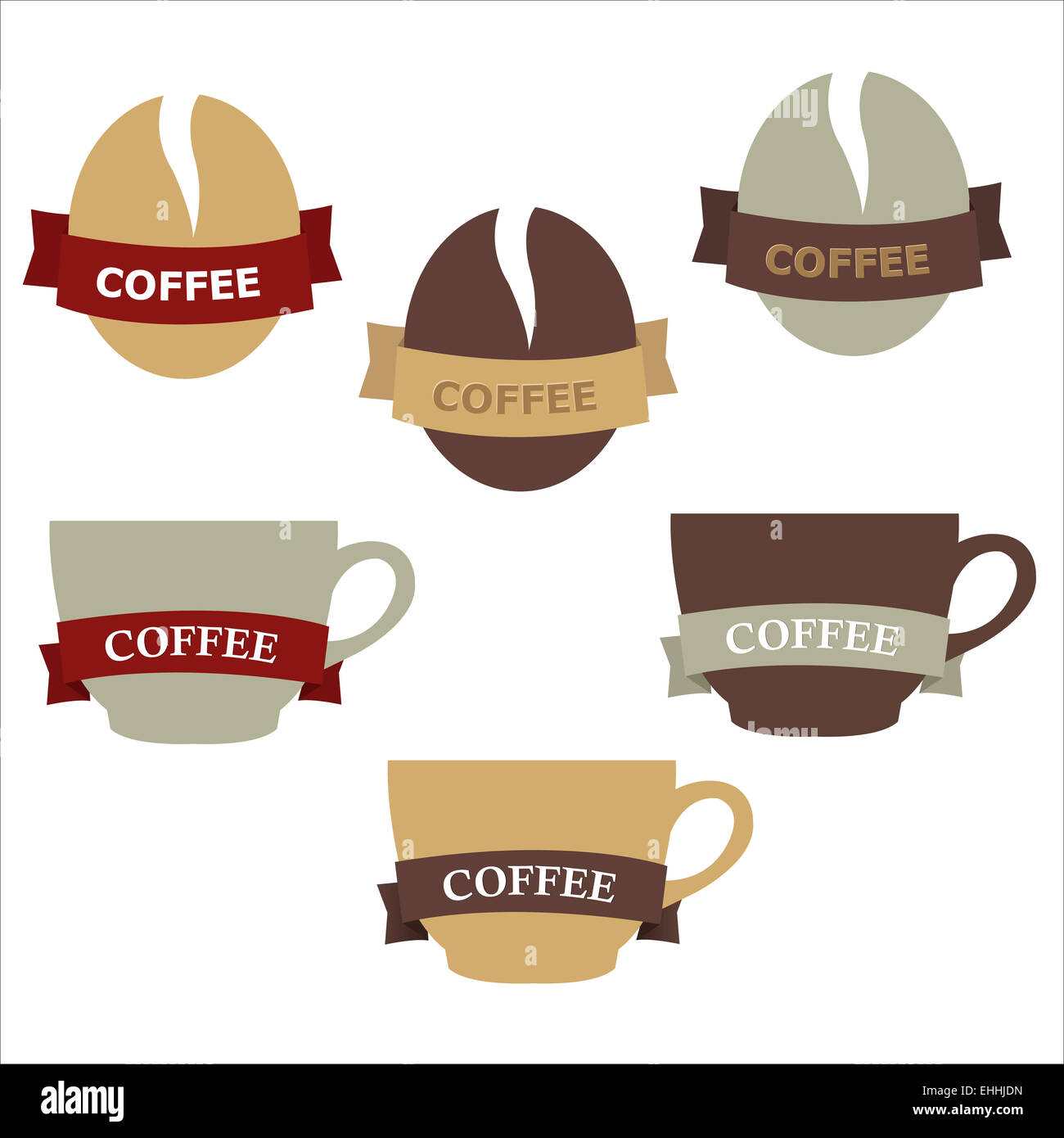 Coffee Elements For Design Stock Photo - Alamy