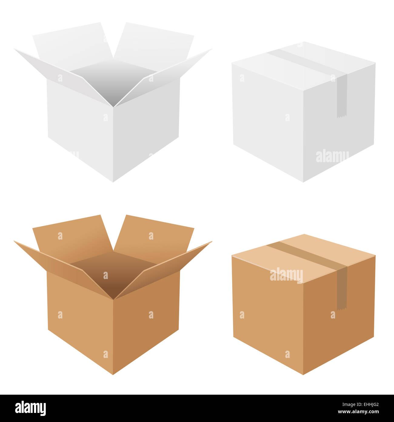 Set empty cardboard boxes hi-res stock photography and images - Alamy