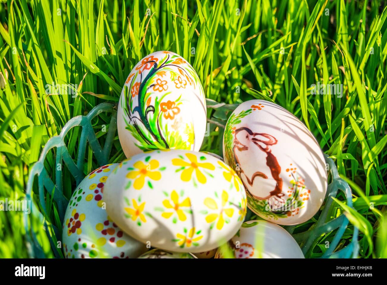 easter eggs in grass Stock Photo - Alamy