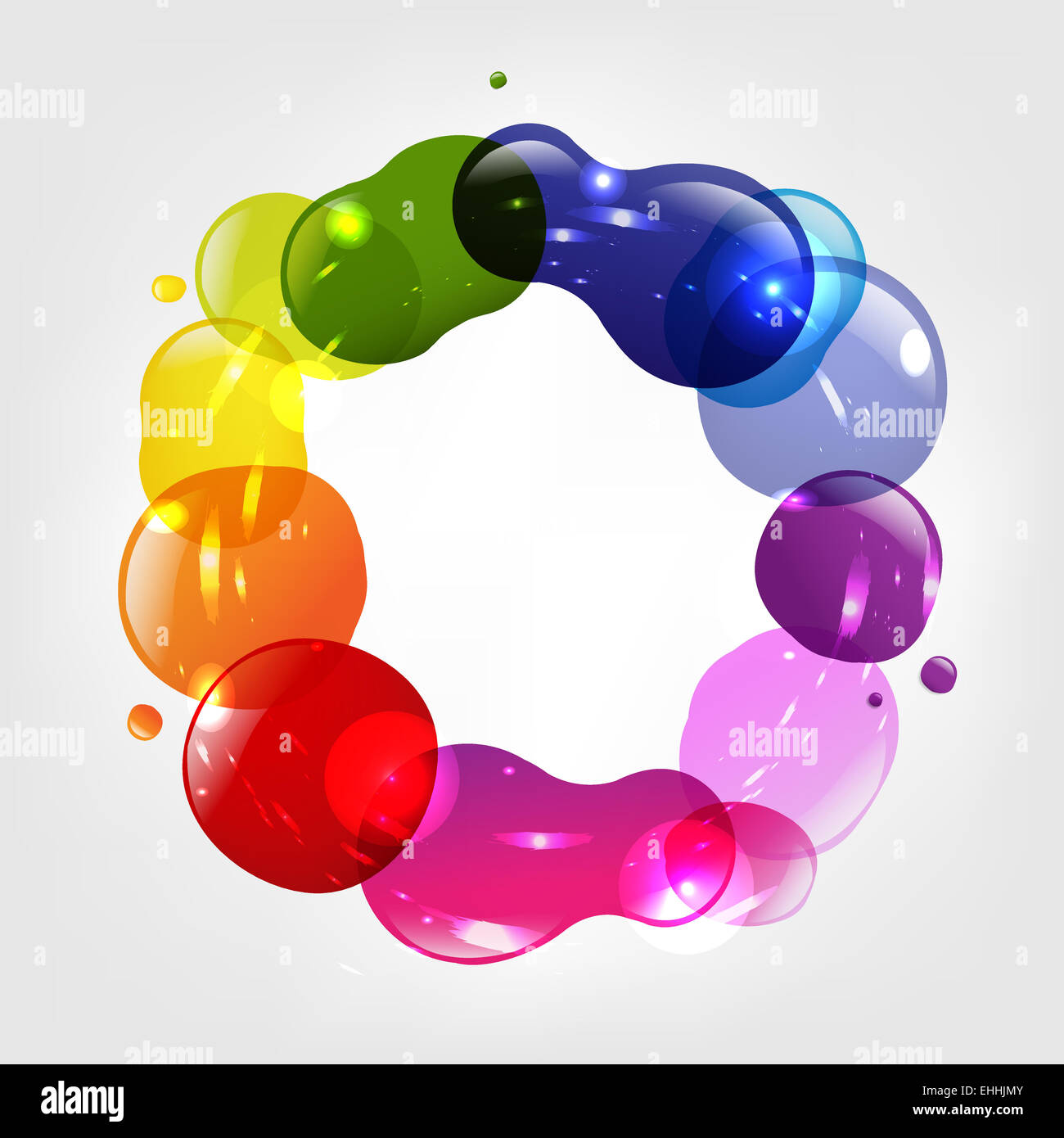 Dialog Balloon And Color Blobs Stock Photo - Alamy