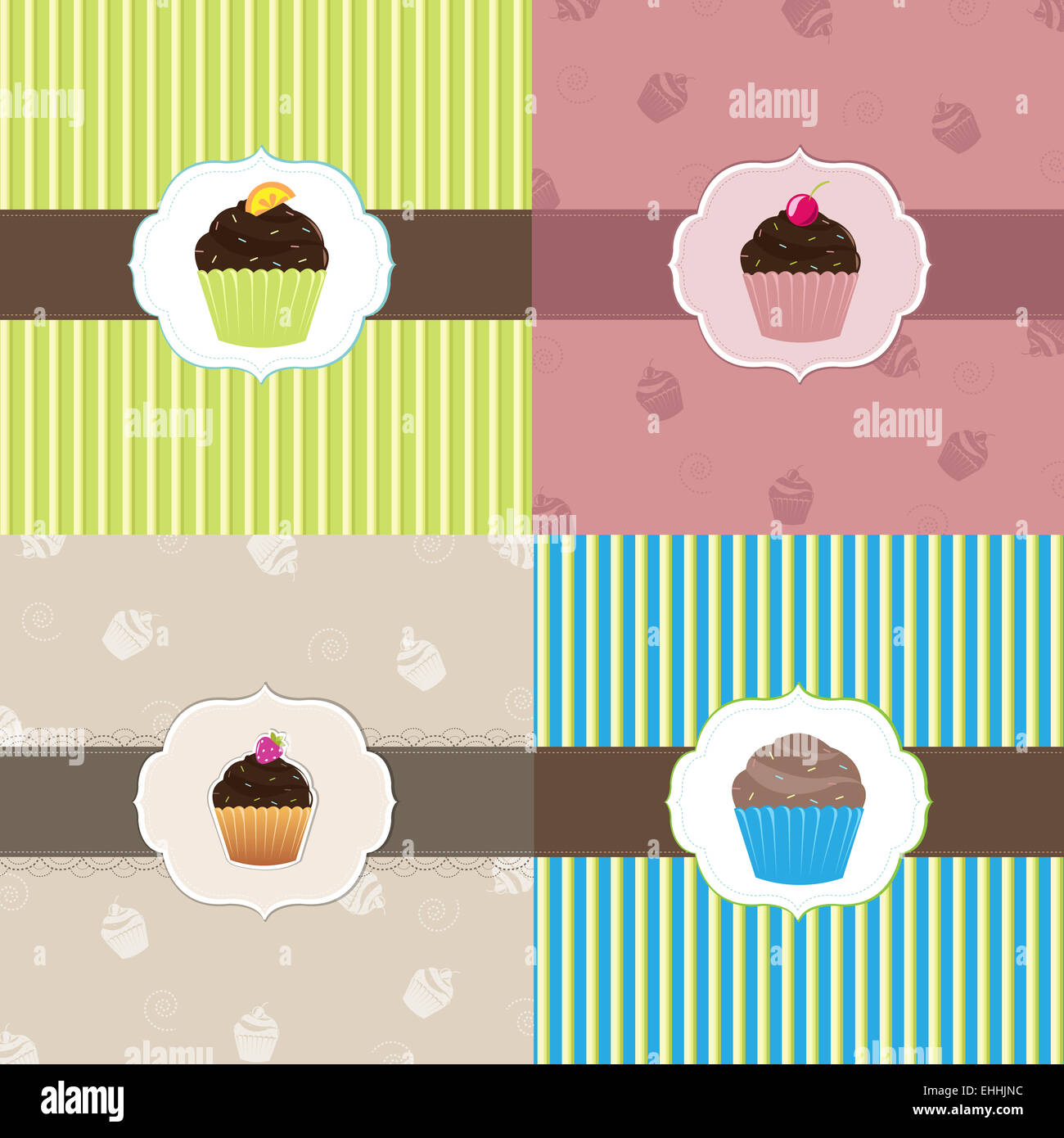 Cake Card Template Set Stock Photo - Alamy