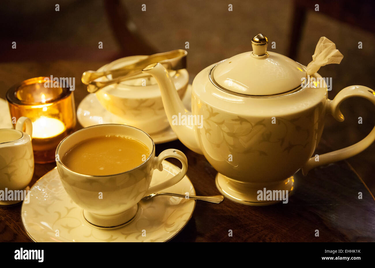 English cup of tea and teapot Stock Photo - Alamy
