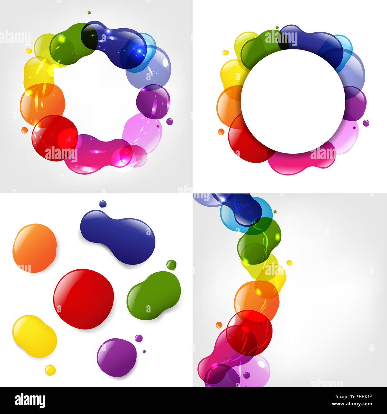 Dialog Balloon And Color Neon Blobs Set Stock Photo - Alamy