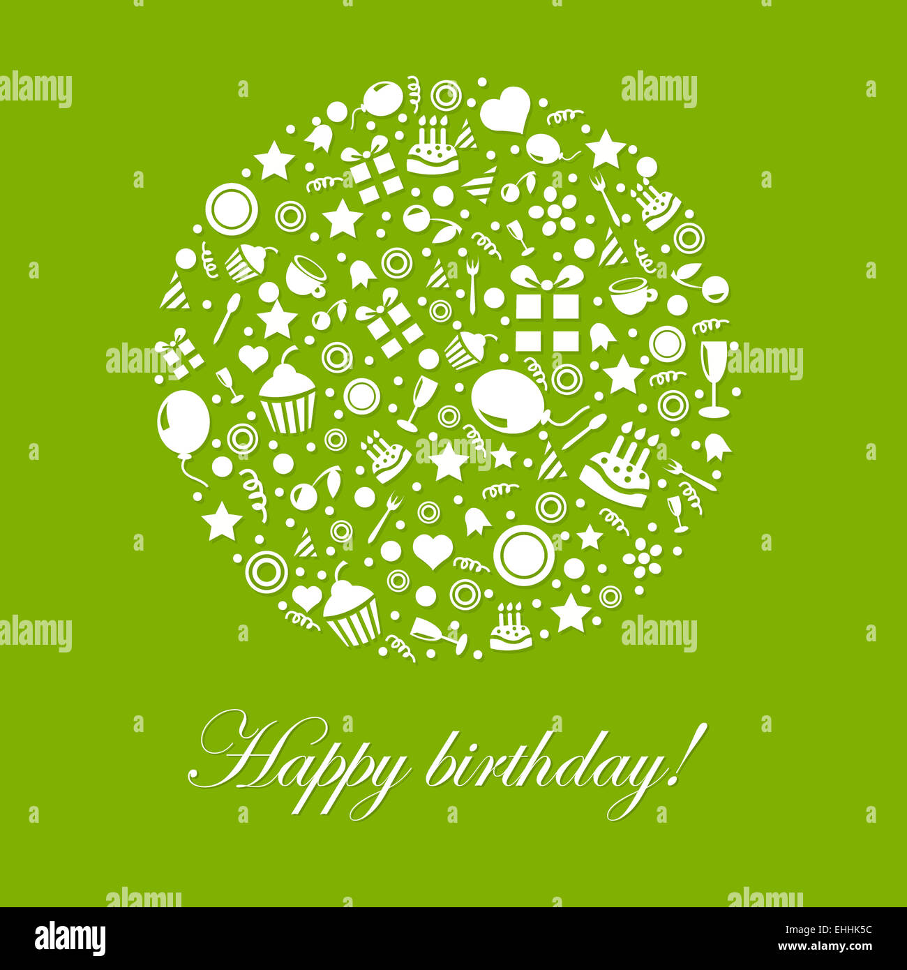 Green Happy Birthday Card Stock Photo - Alamy