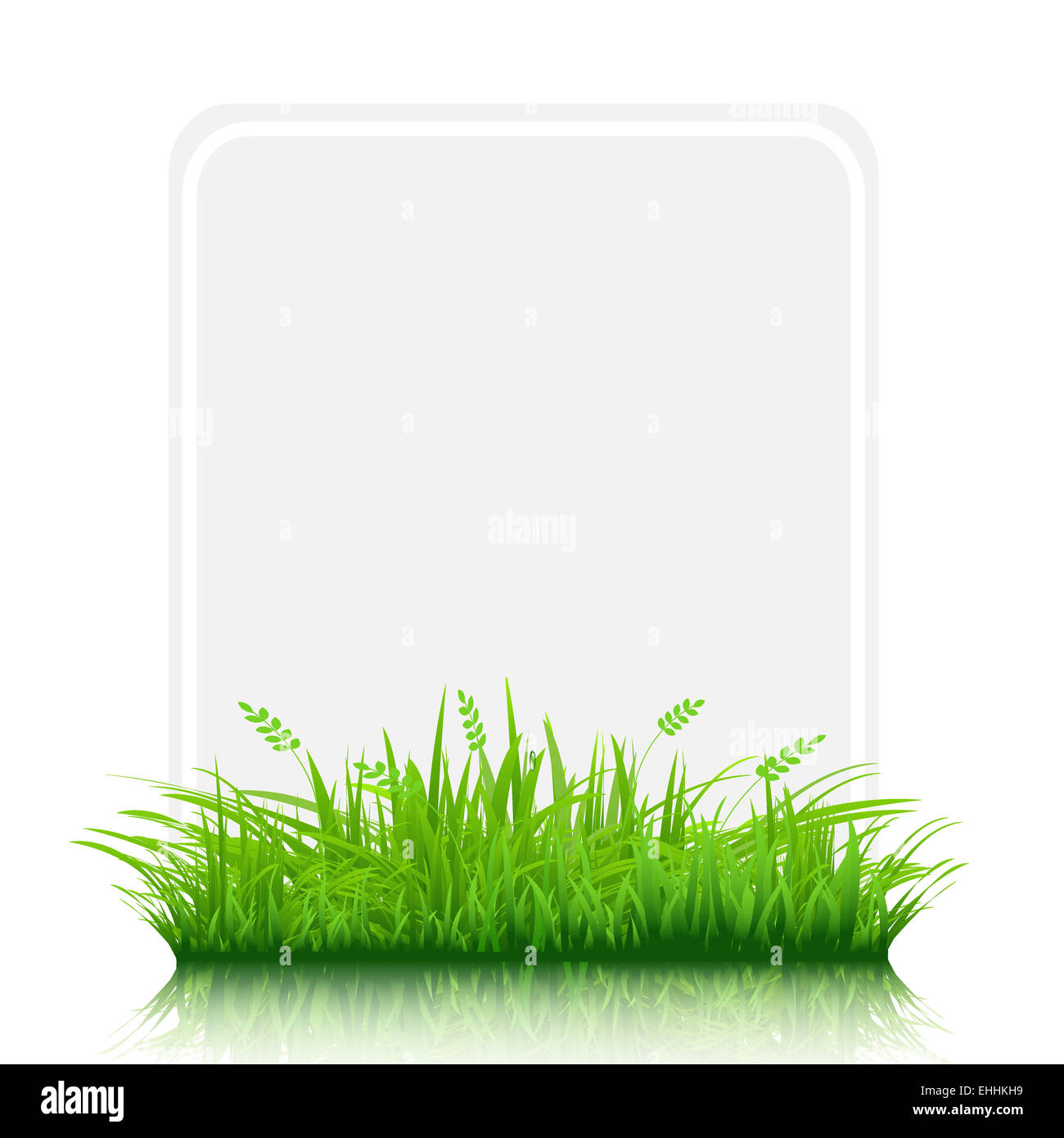 Grass Border With Paper Blank Gift Tag Stock Photo - Alamy