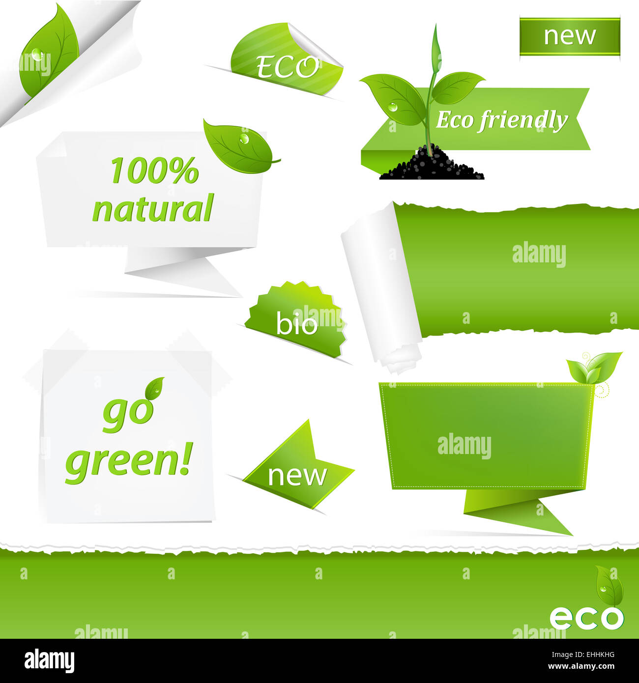 Eco Green Set Stock Photo - Alamy