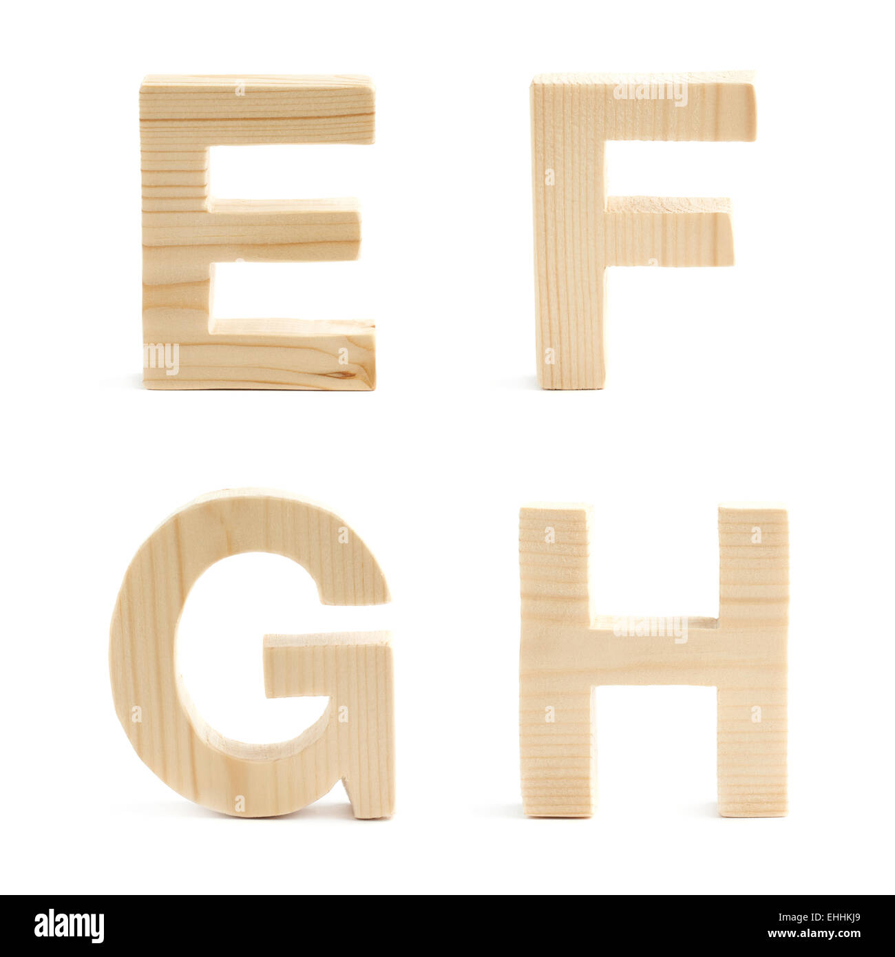 Wooden block letter set isolated Stock Photo - Alamy