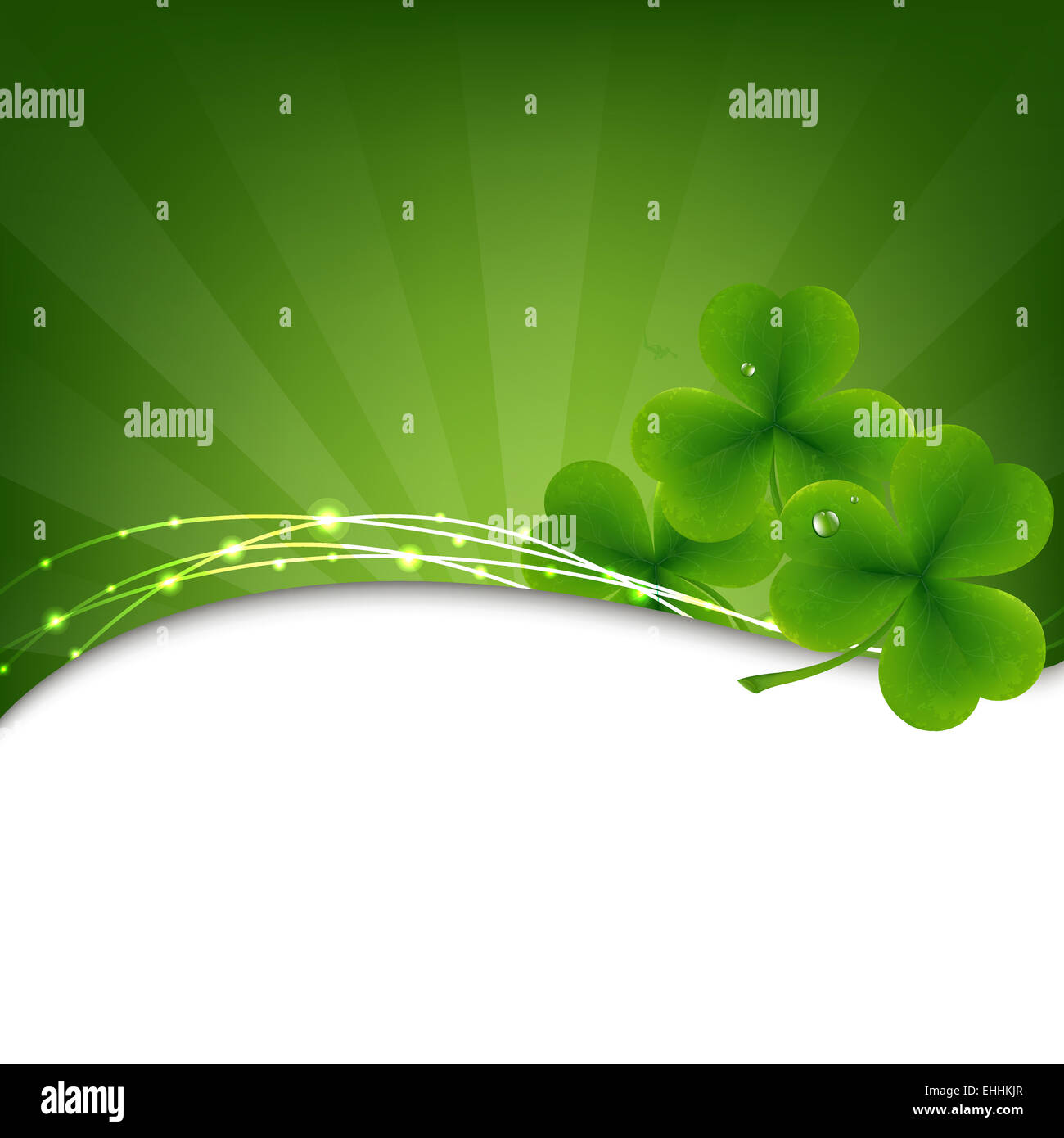 Green Background With Clover Stock Photo - Alamy
