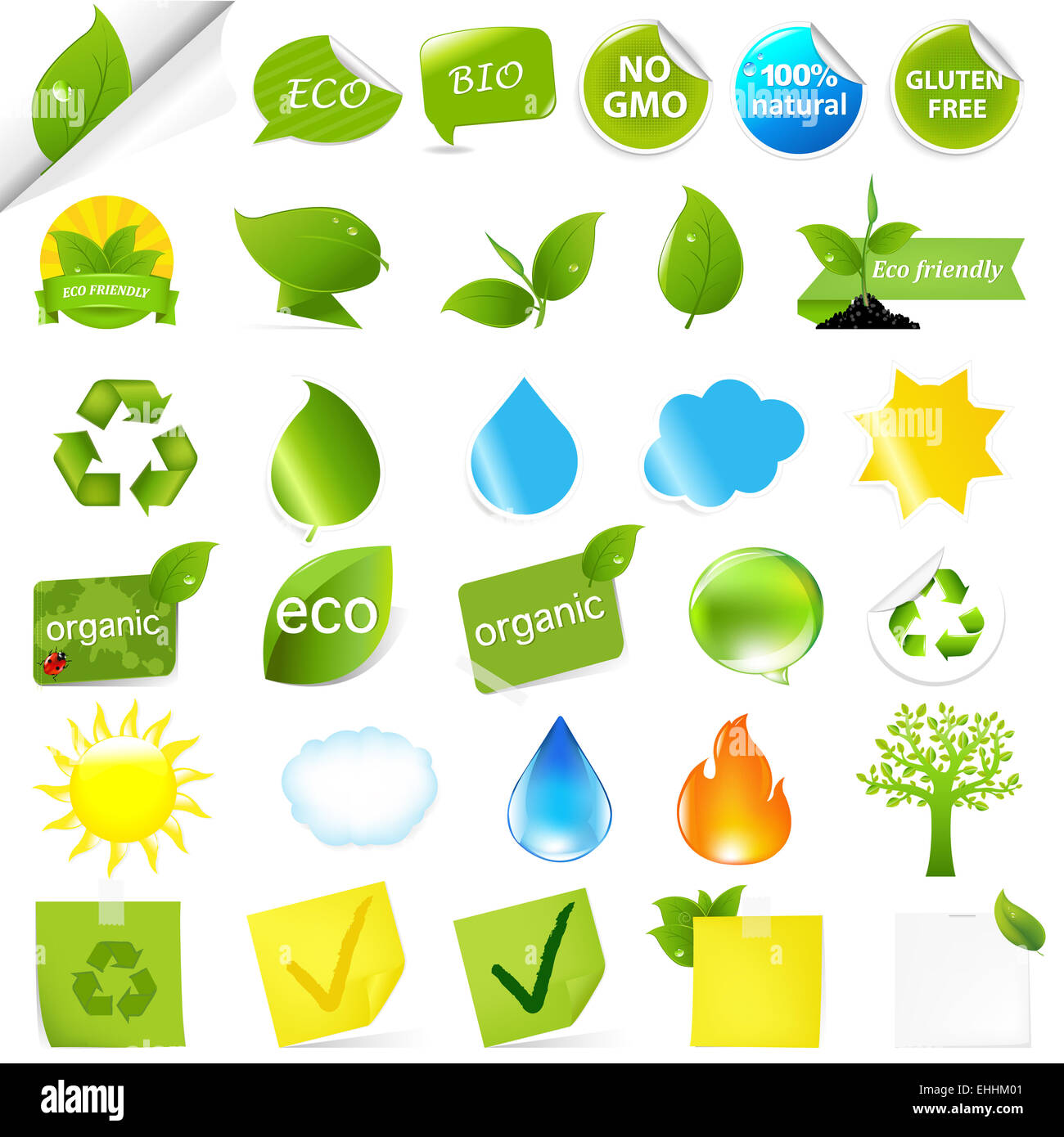 Eco Symbols Set Stock Photo - Alamy