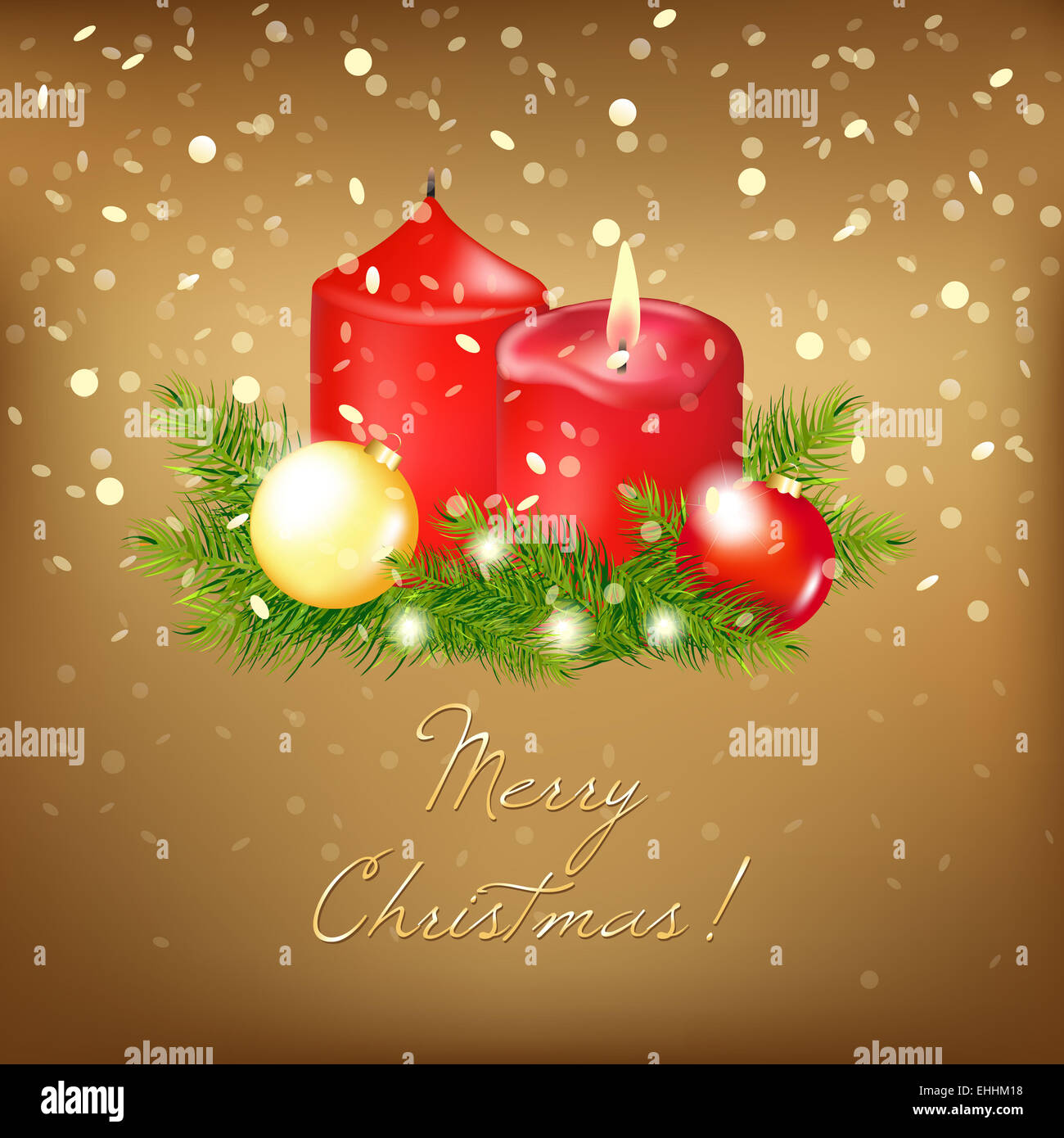 Gold Christmas Card Stock Photo - Alamy