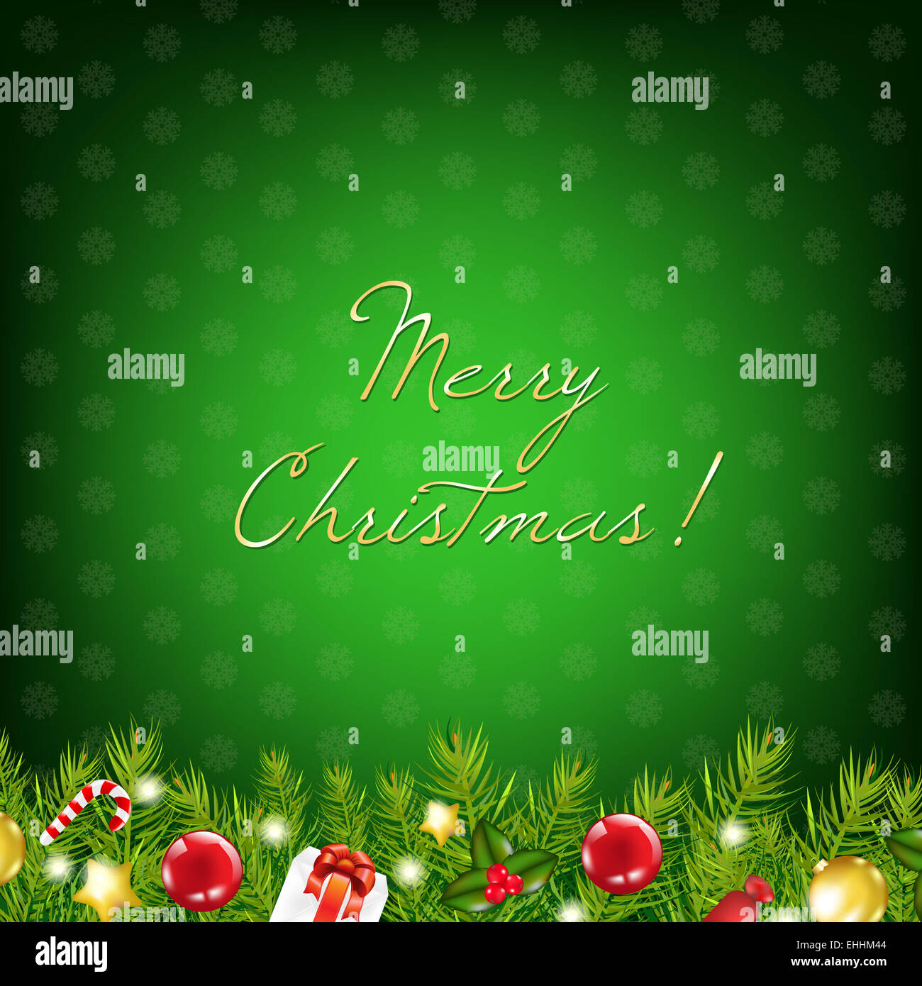 Green Christmas Card Stock Photo - Alamy