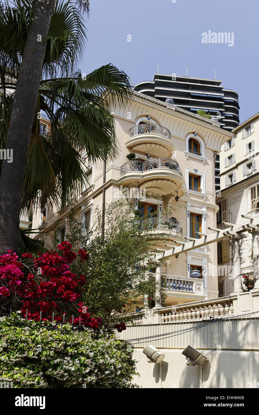 Monaco, building with round balconies Stock Photo - Alamy