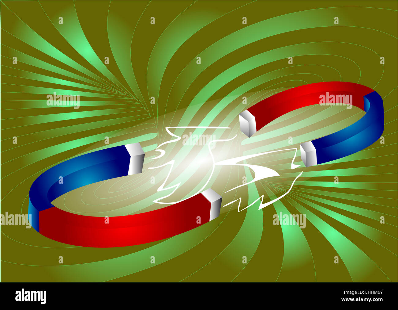 two attracted magnets Stock Photo - Alamy