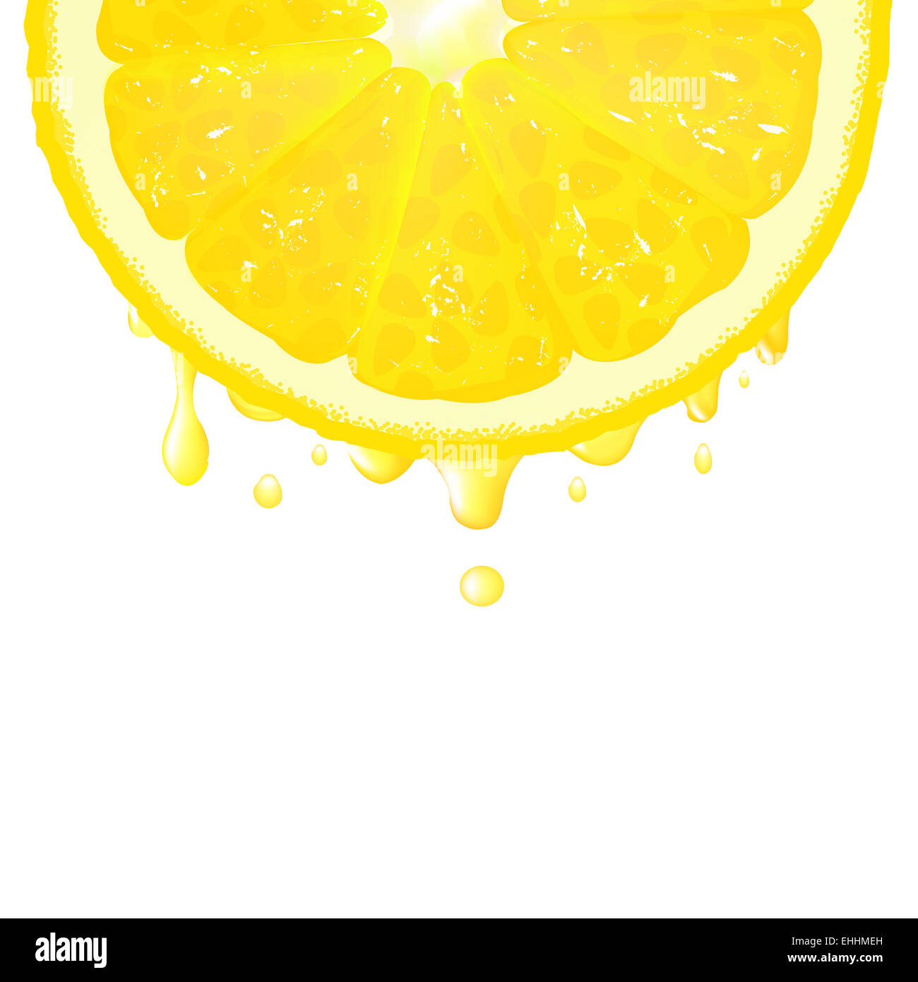 Lemon Segment With Juice Stock Photo - Alamy
