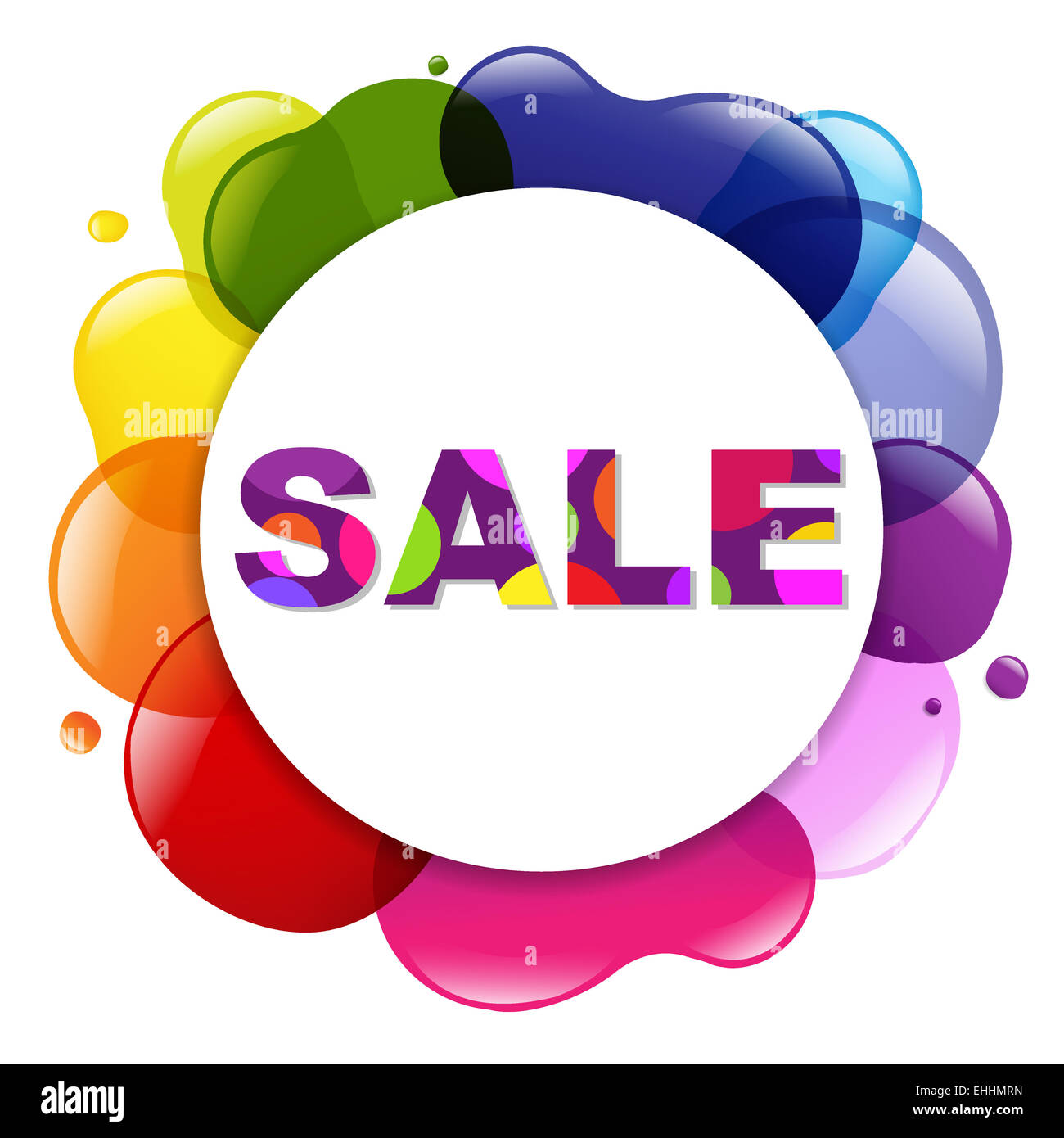 Dialog Balloon And Color Blobs Stock Photo - Alamy