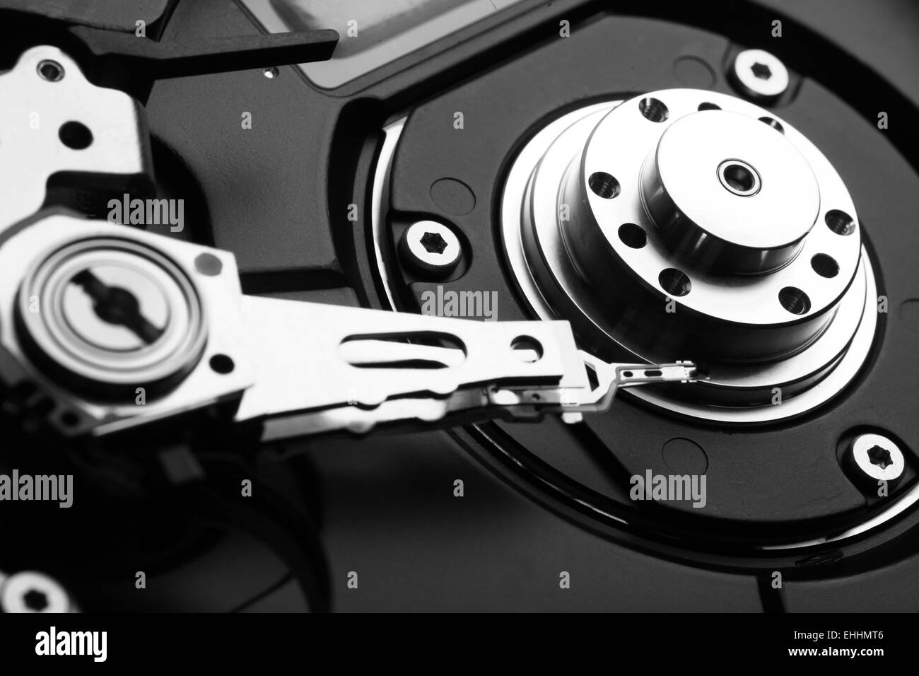 Picture with details from inside a computer hard drive Stock Photo - Alamy