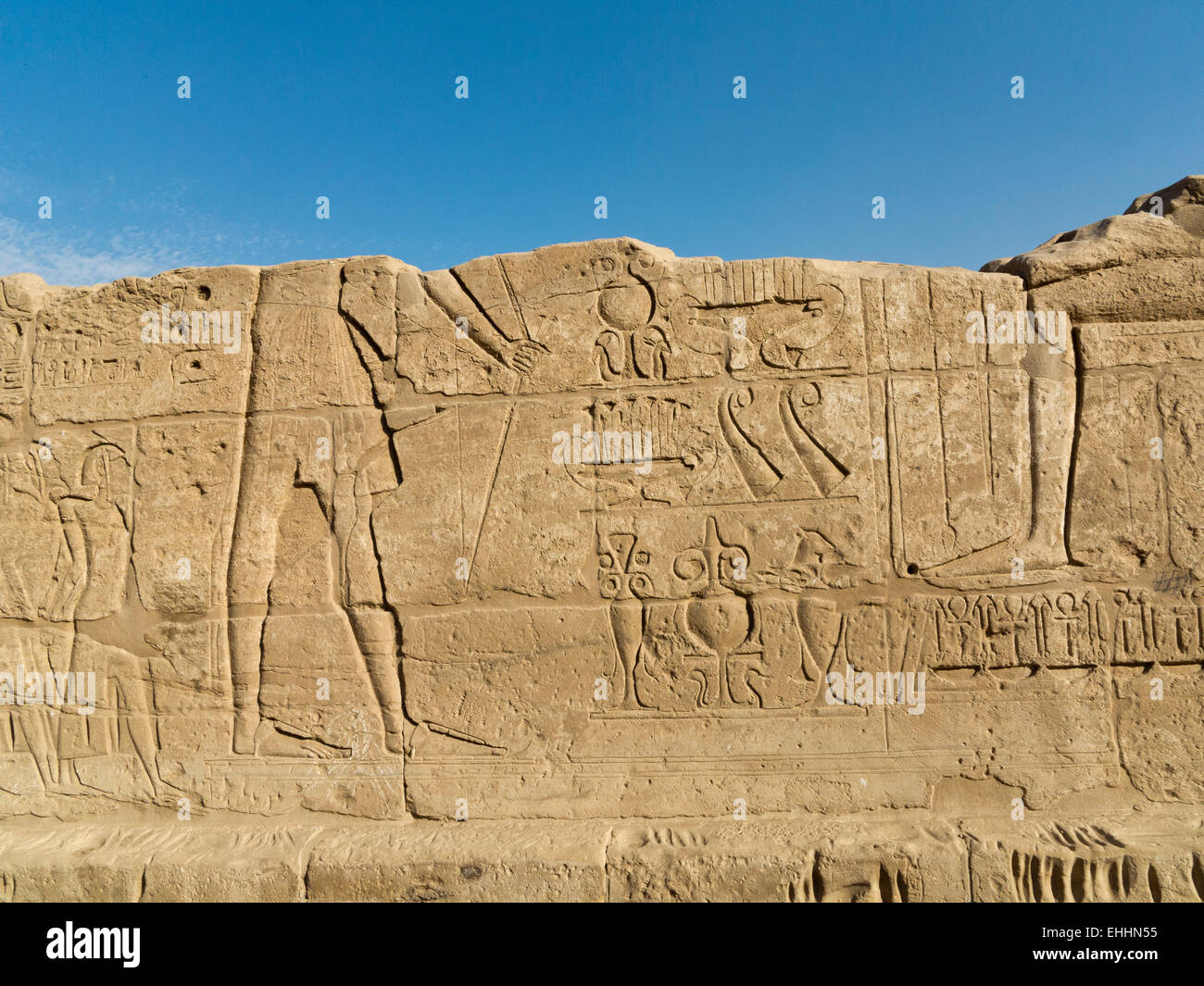 Wall of the Ramesses 3rd temple within The Temple of Mut the Great at ...