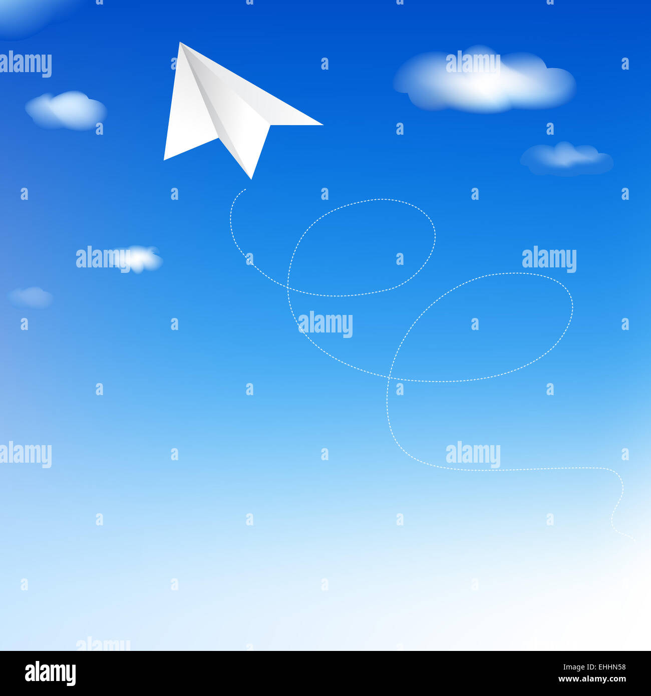 Paper Plane In Blue Sky Stock Photo - Alamy