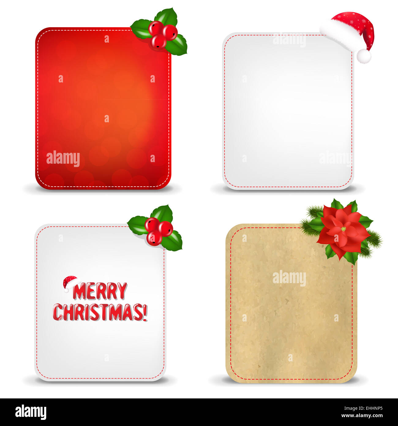 Christmas santa hat holly Cut Out Stock Images & Pictures - Alamy