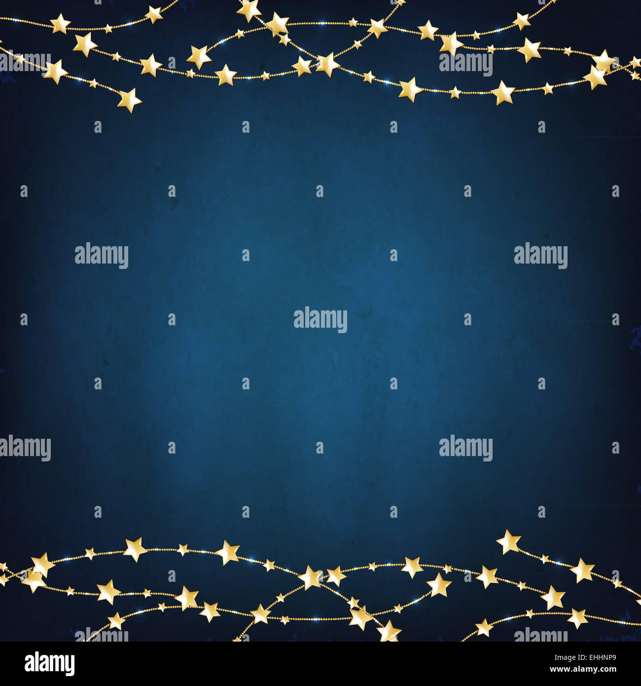 Xmas Blue Background With Gold Stars Stock Photo - Alamy