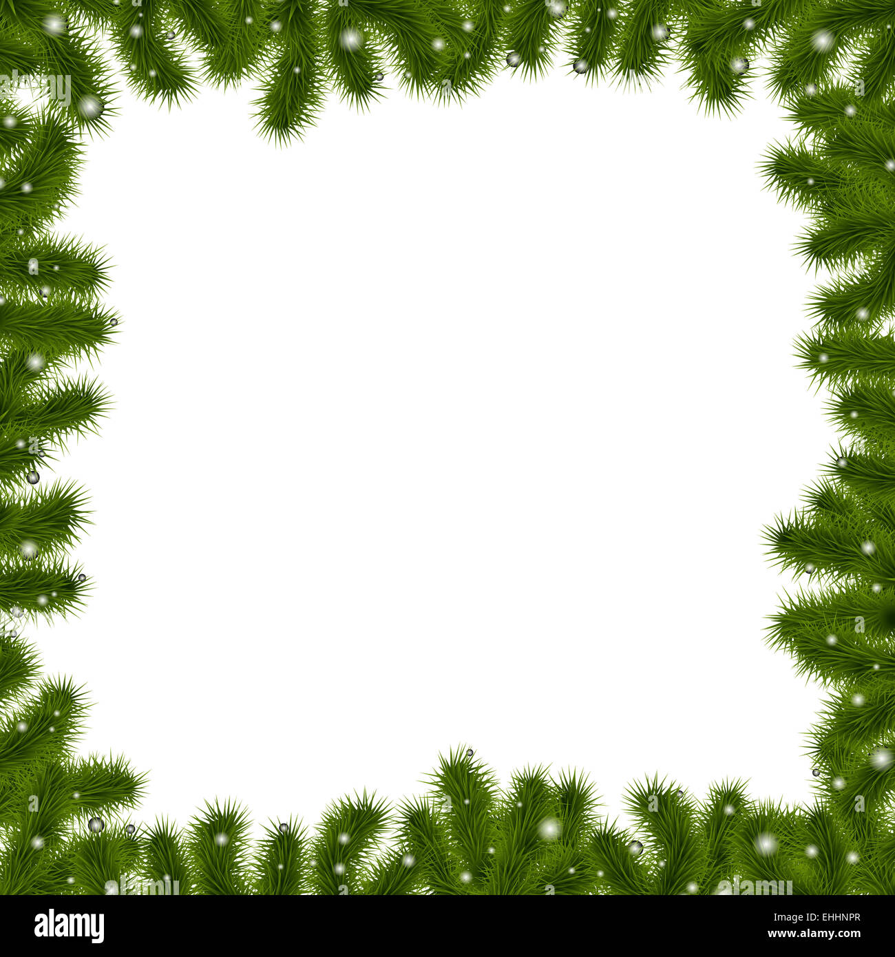 Xmas Border With New Year Tree Stock Photo - Alamy