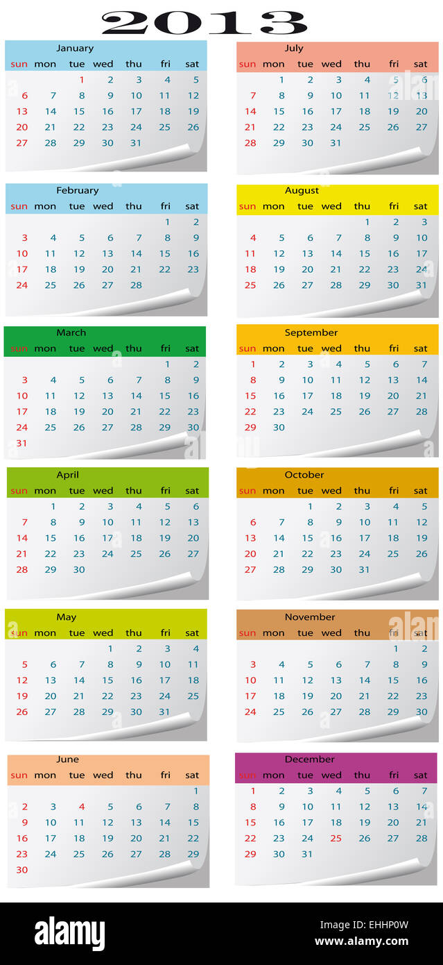 Calendar 2013 hi-res stock photography and images - Alamy