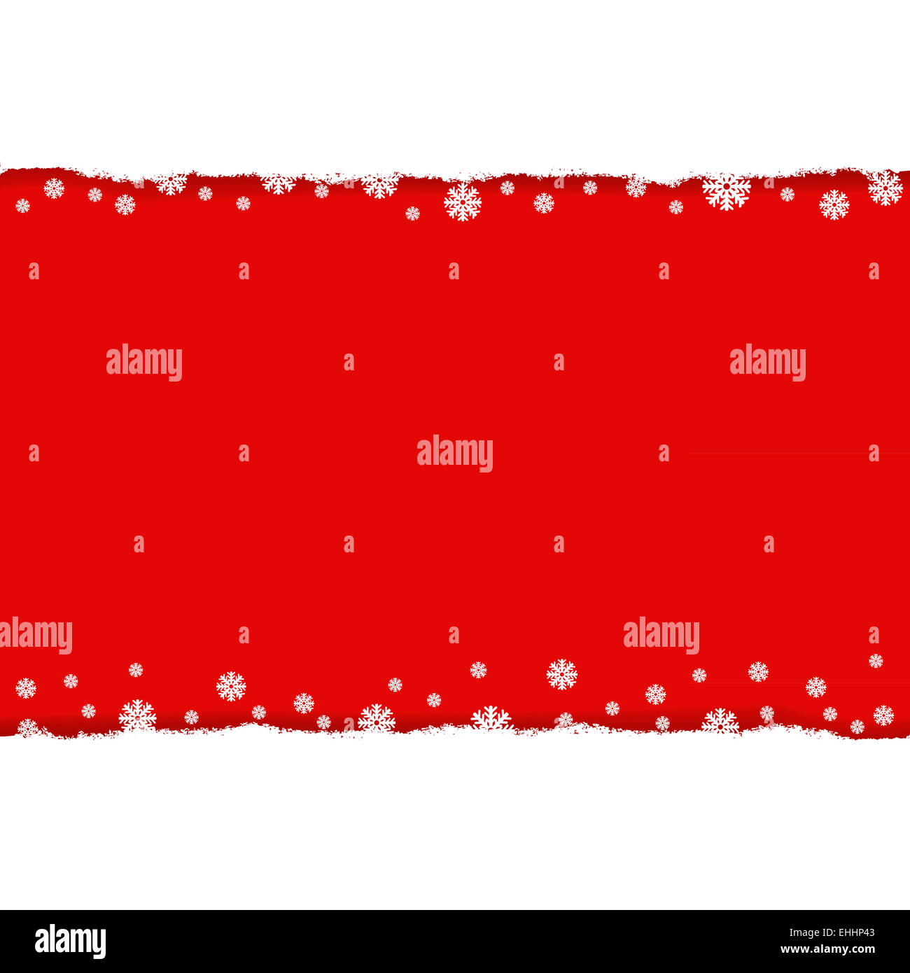 Rip White Paper And Red Background And Snow Stock Photo - Alamy