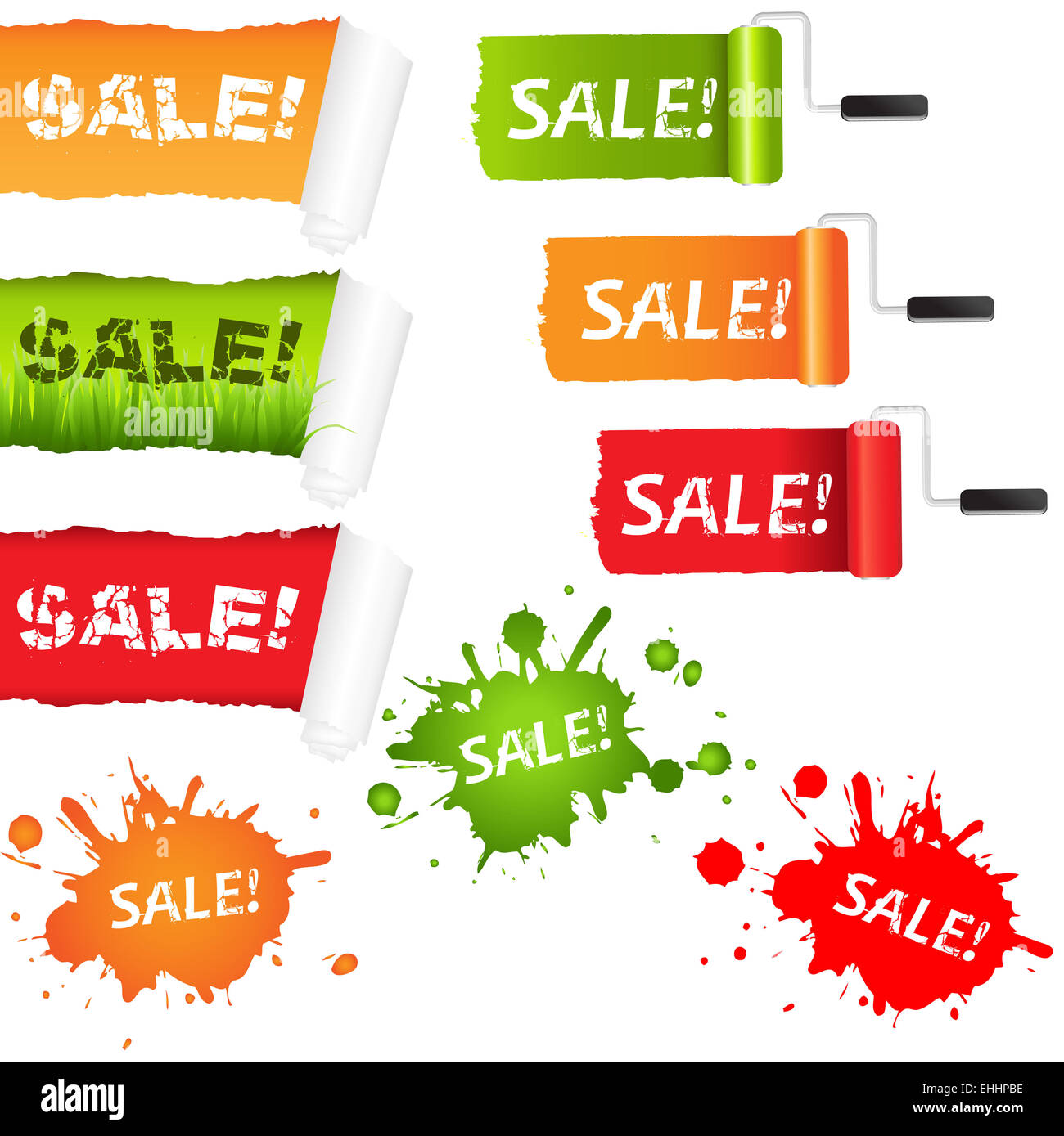 Set Sale Paper Elements Stock Photo - Alamy