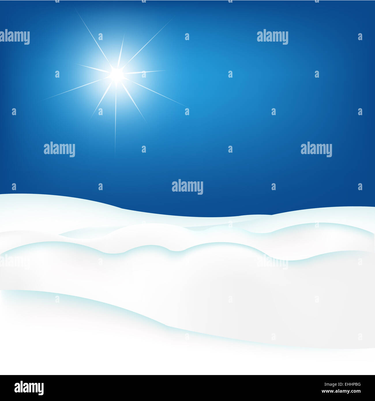Snow Hill And Blue Sky Stock Photo - Alamy