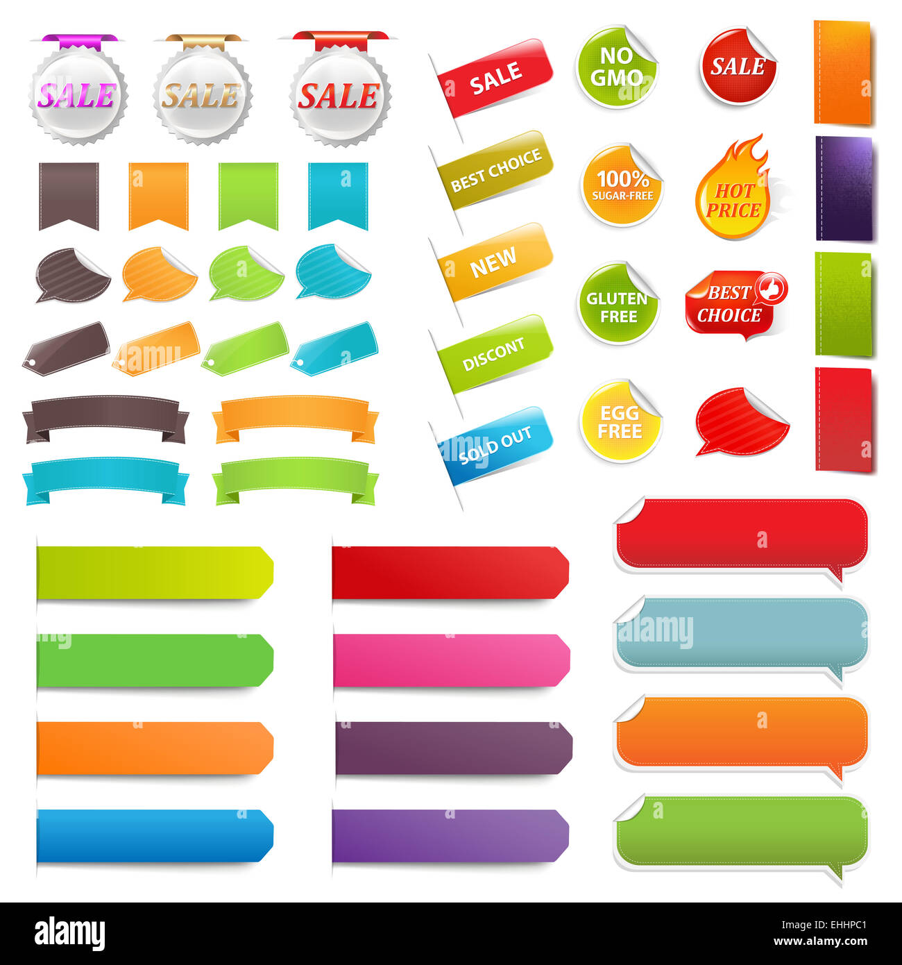 Set Speech Bubble Labels Stock Photo - Alamy