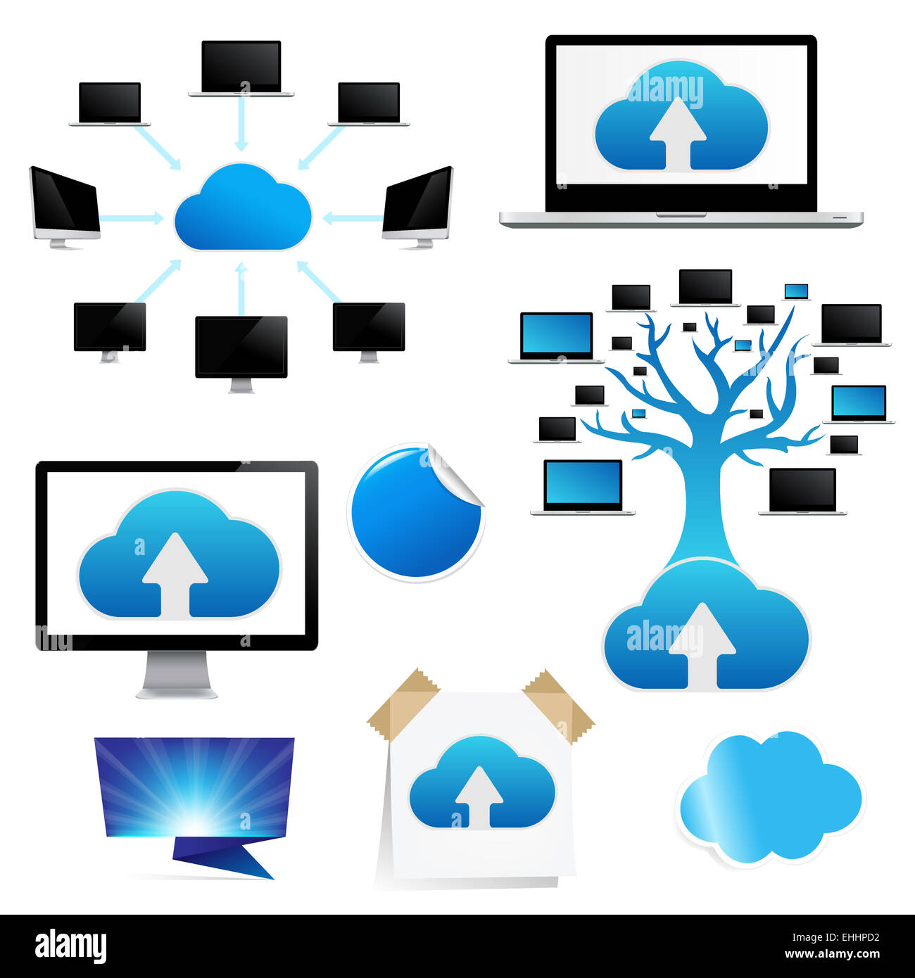 Blue cloud computing blank Cut Out Stock Images & Pictures - Alamy