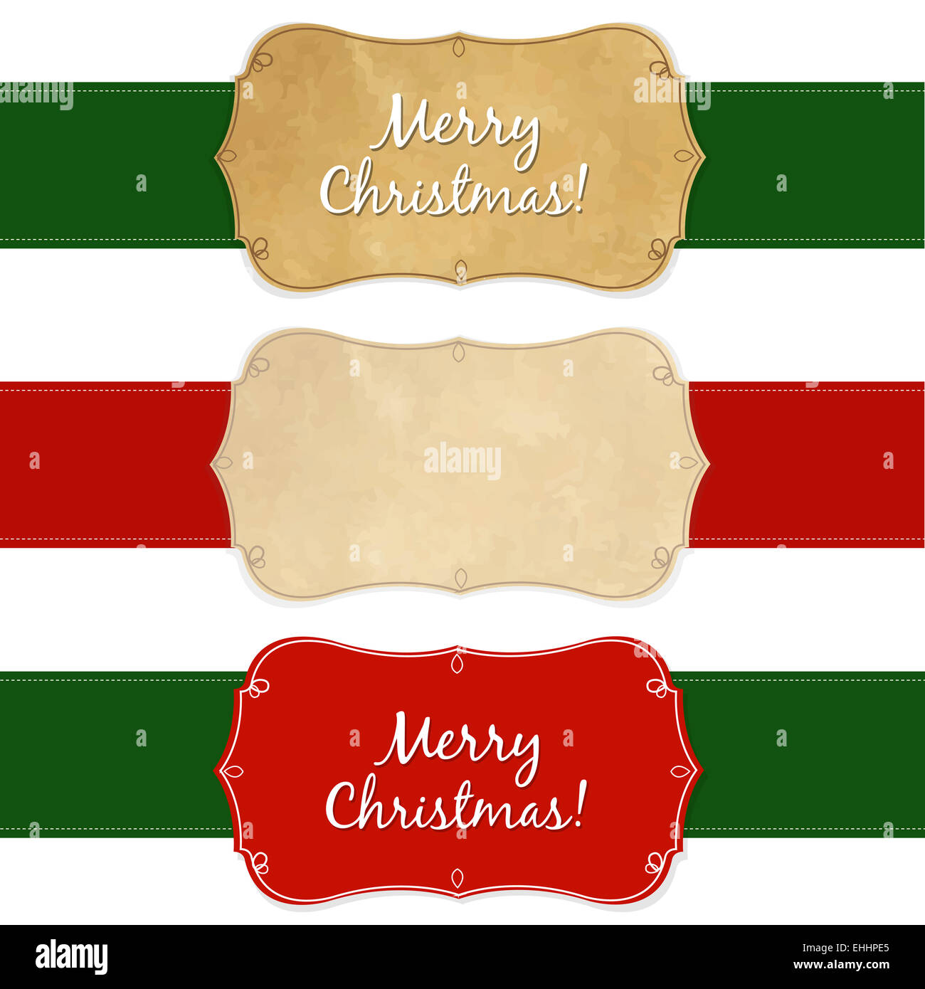 Set Vintage Christmas Labels Stock Photo - Alamy