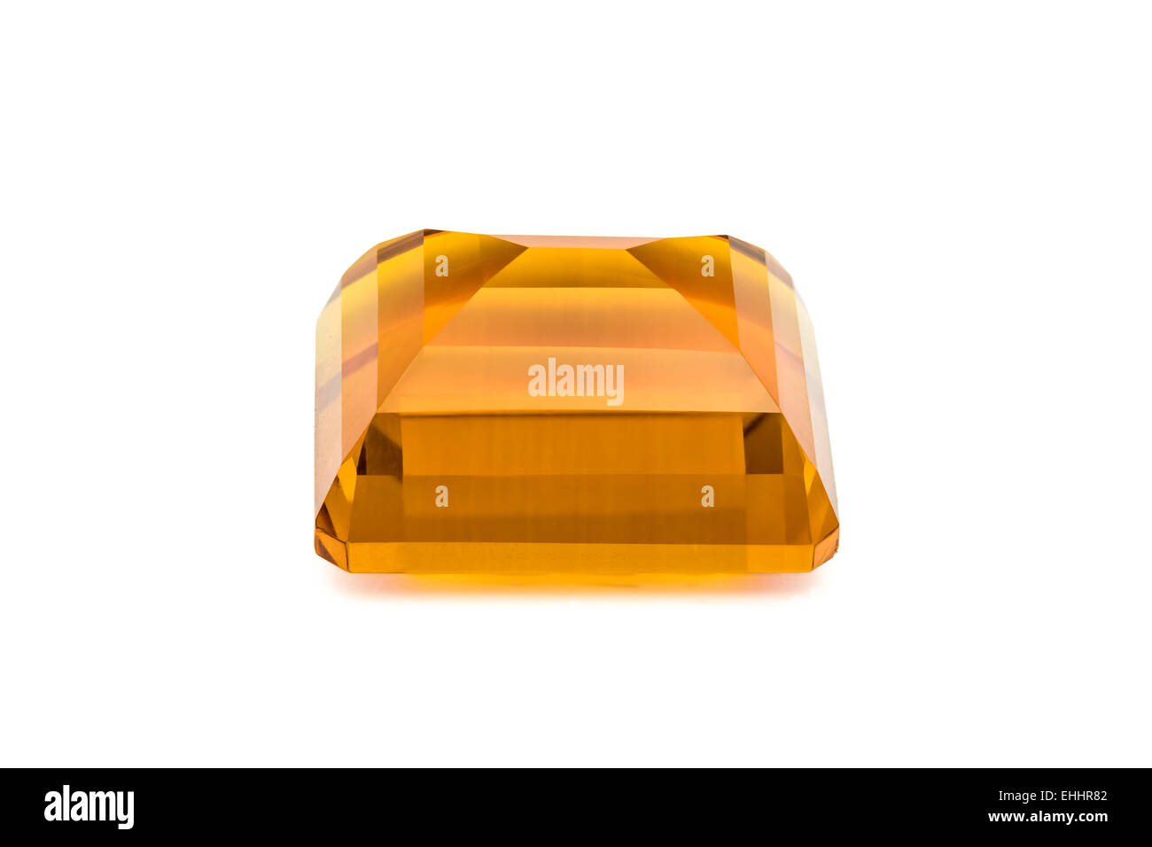 Citrine gemstone on pure white background Stock Photo - Alamy