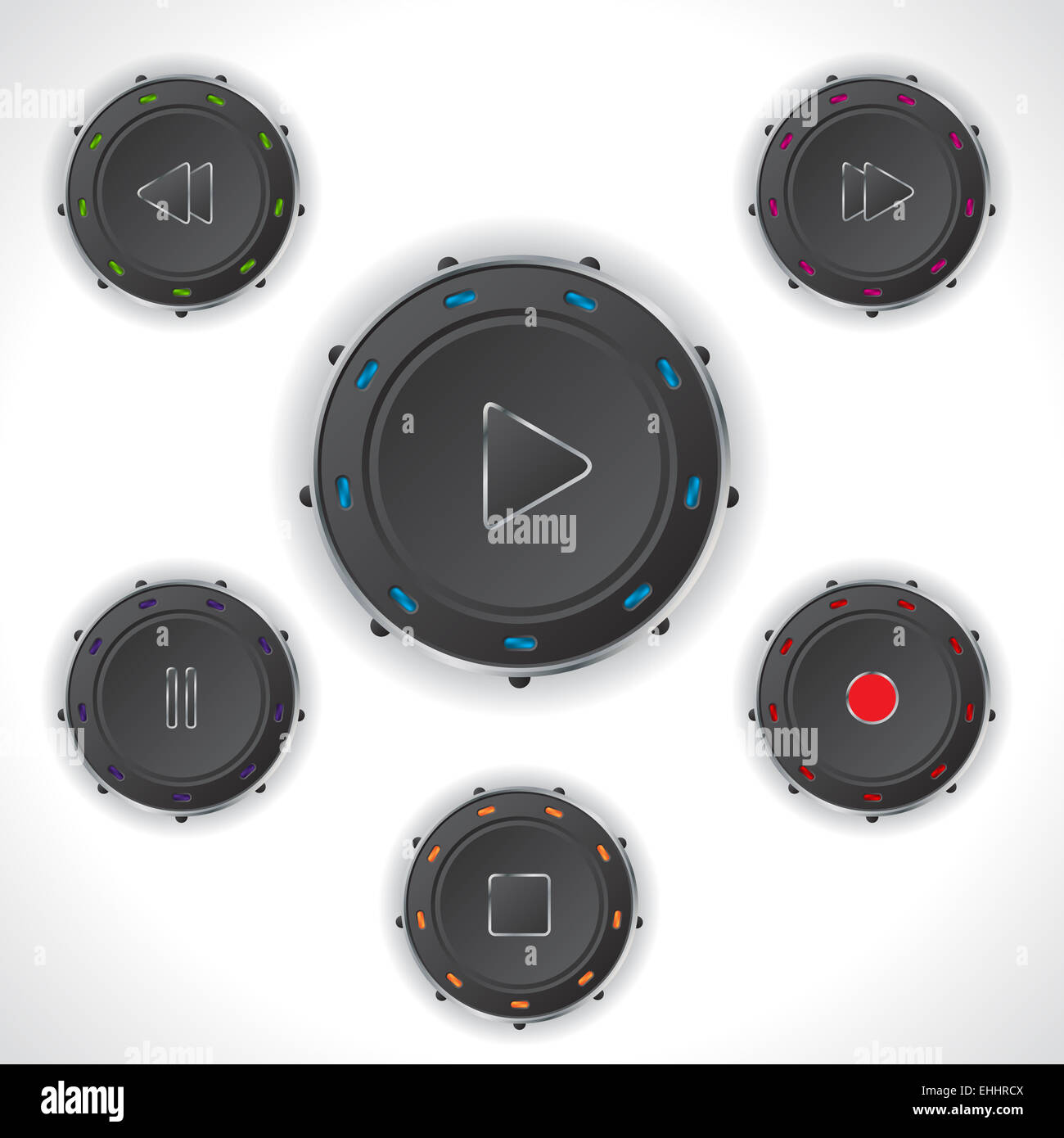 Cool audio controller push button design set Stock Photo - Alamy