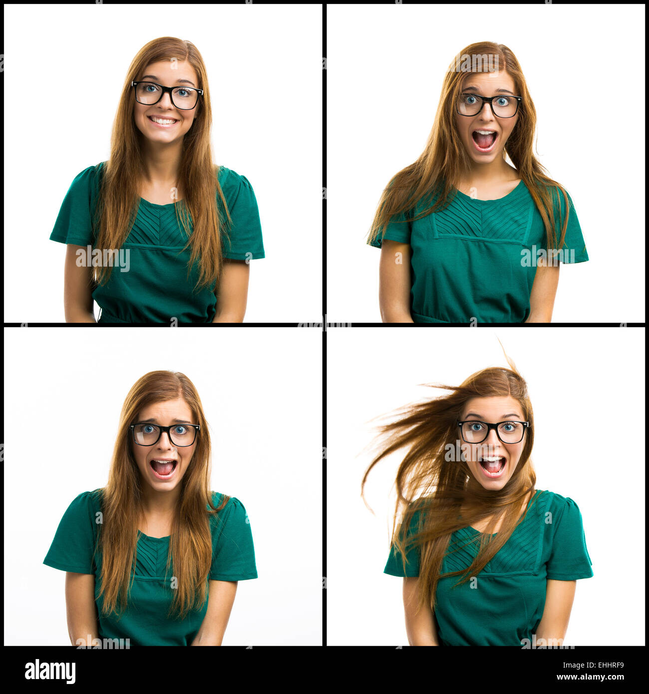 Portrait of a beautiful girl with a silly happy expression Stock Photo ...
