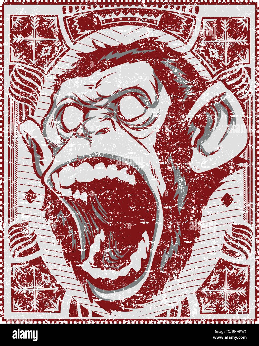 Male chimpanzee mouth open Stock Vector Images - Alamy