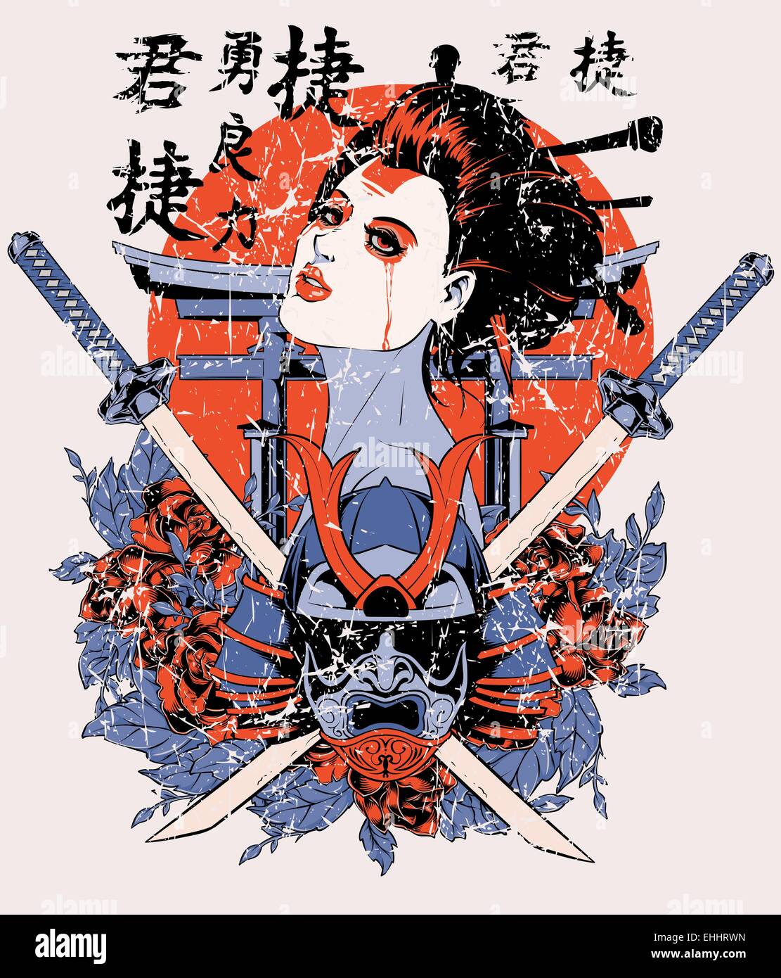 Japanese samurai geisha with katana hi-res stock photography and images ...