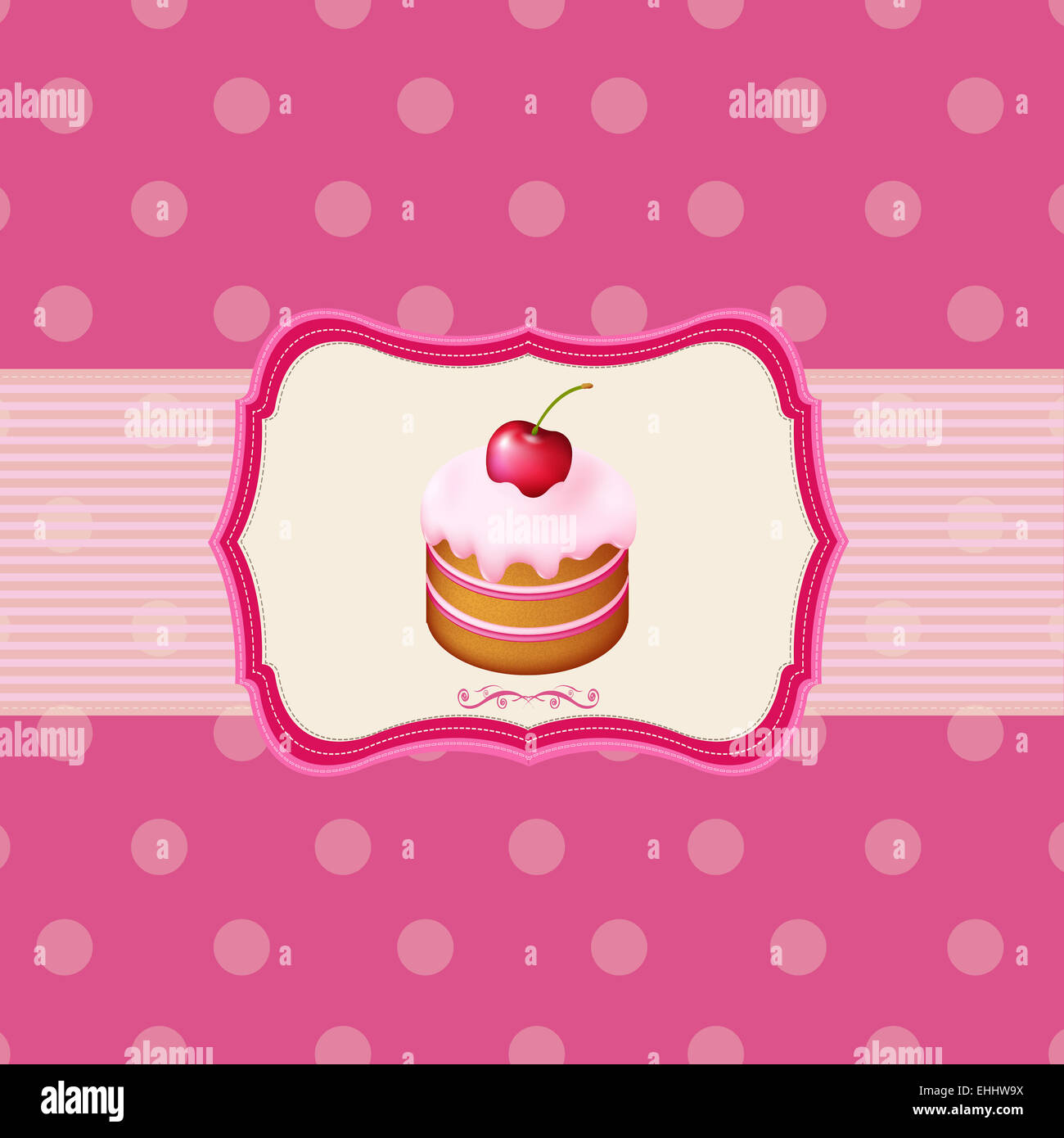 Vintage Frame With Cupcake Stock Photo - Alamy