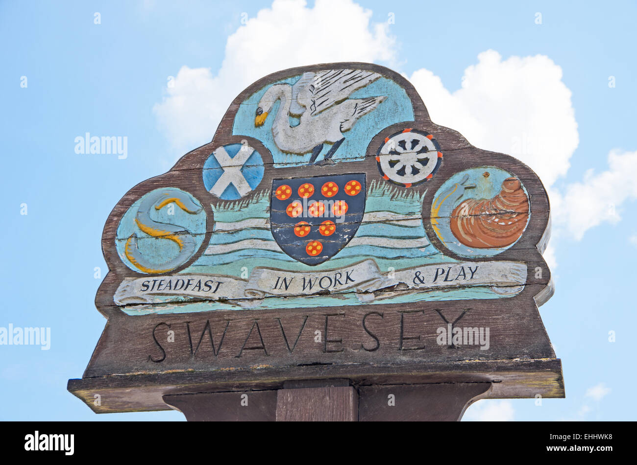 Swavesey Village Sign Cambridgeshire Stock Photo - Alamy
