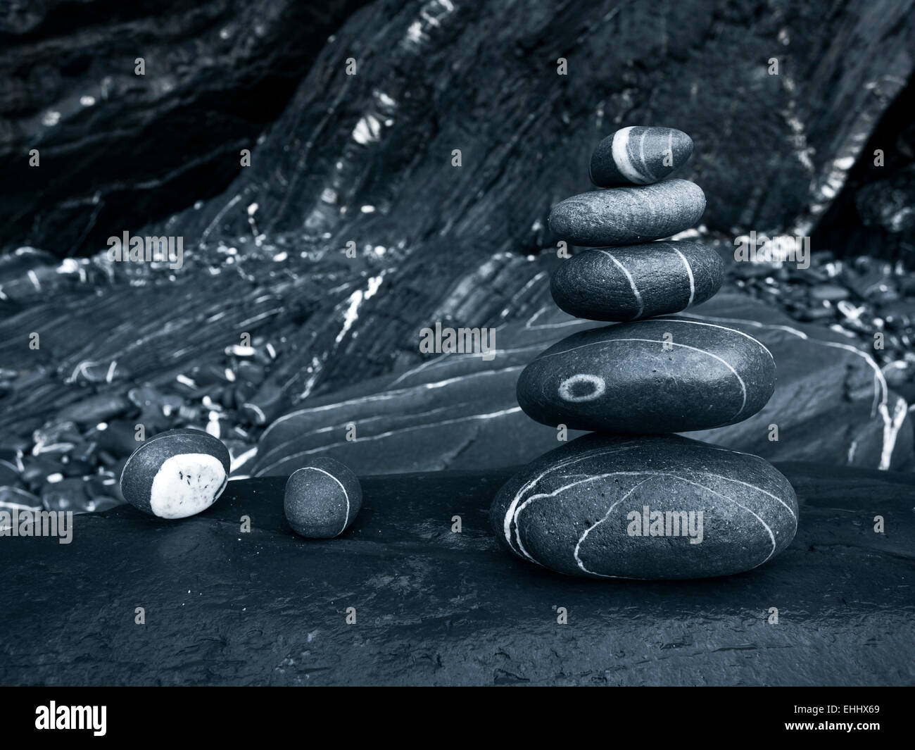 Zen balanced stones stack close up Stock Photo - Alamy