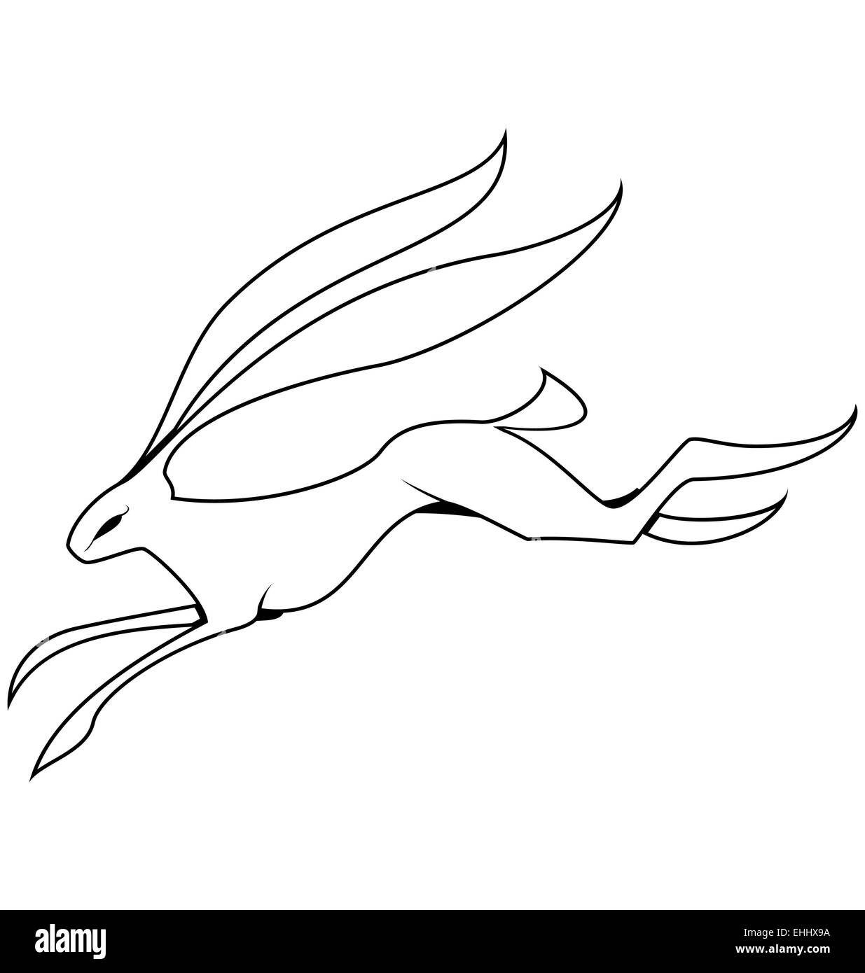 Jumping Rabbit Outline