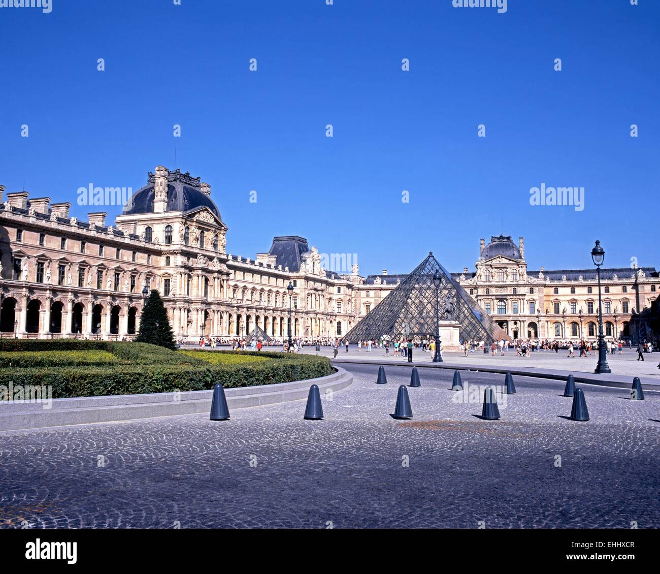 View of the Louvre Museum and the Pyramid, Paris, France, Western ...